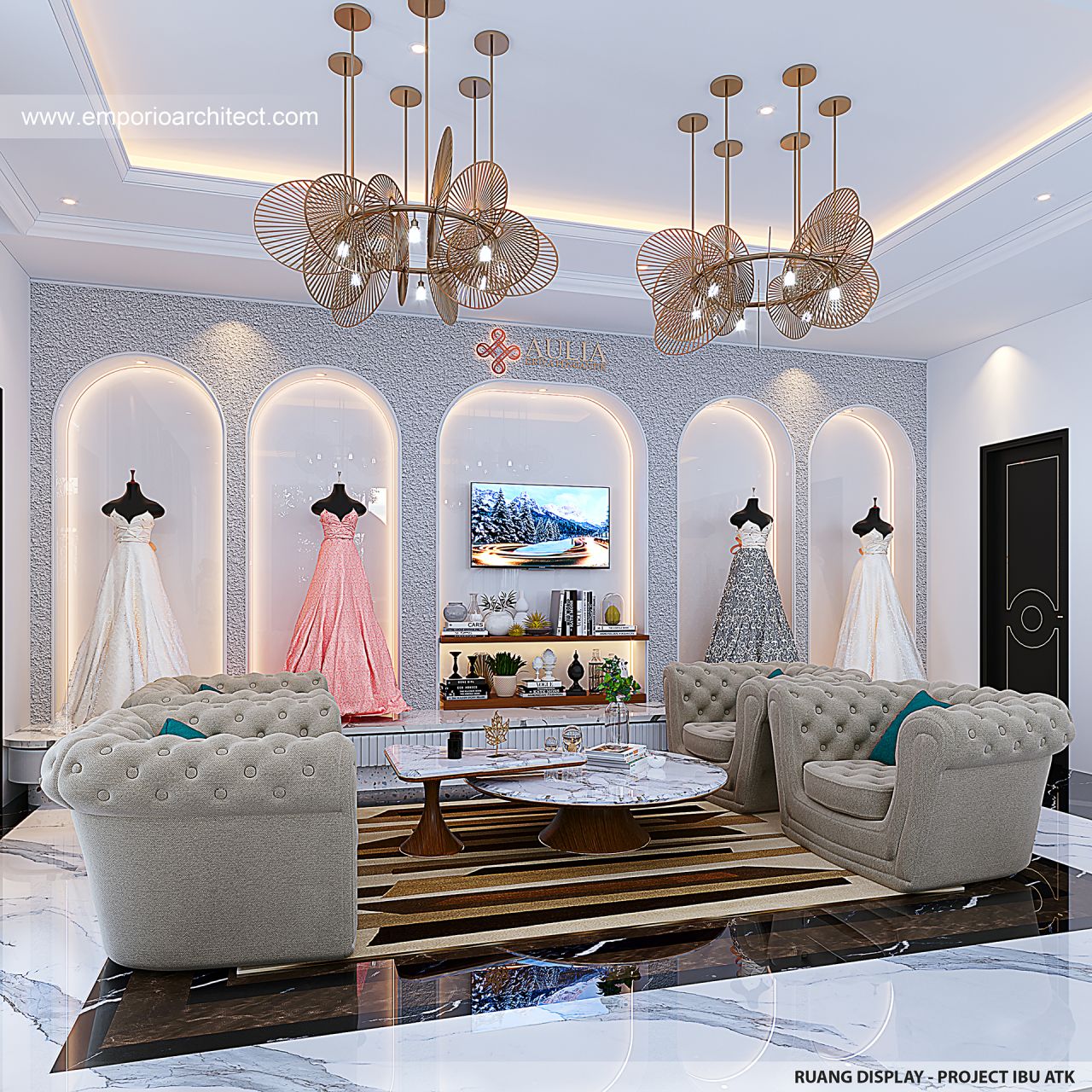 Desain Ruang Display Butik Klasik Modern 3 Lantai Ibu ATK di Tangerang ...