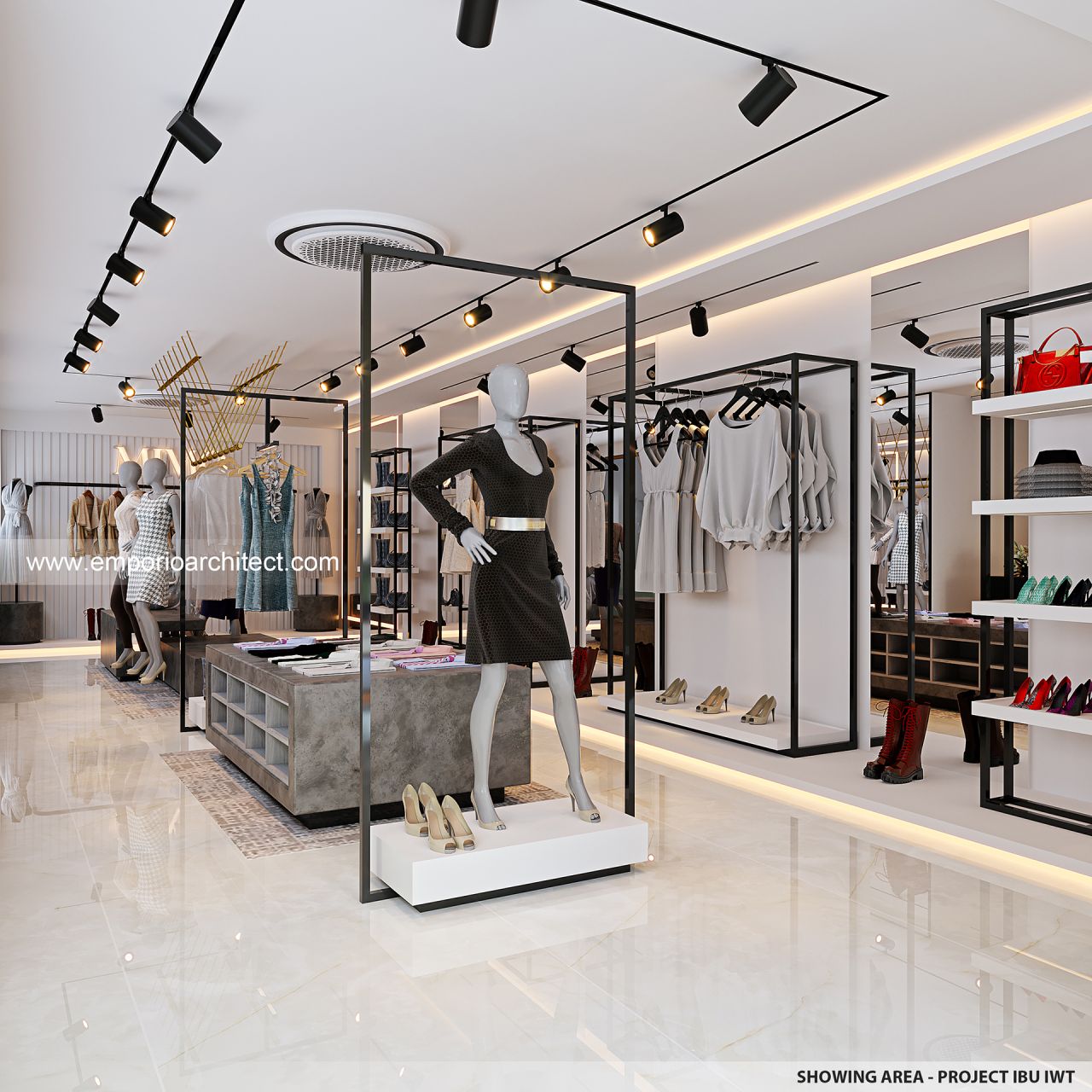 Desain Showing Area Butik Modern 4 Lantai Ibu IWT di Bali 45207 ...