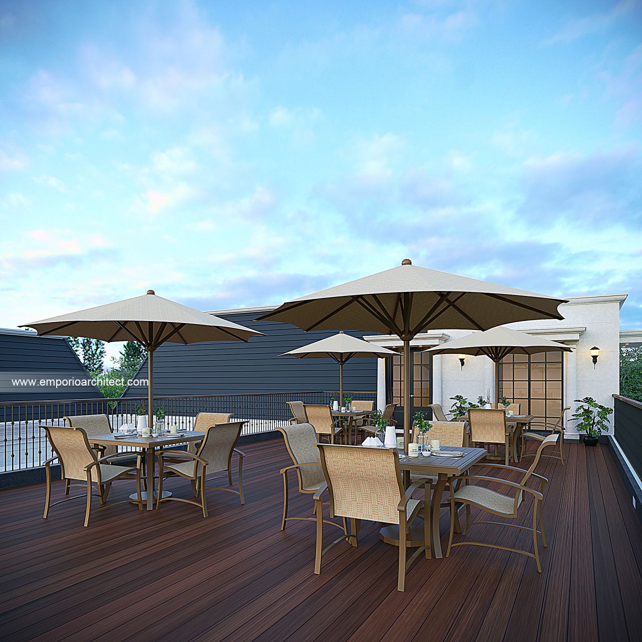 Desain Area Rooftop Grand Marina Club House Klasik 3 Lantai Bapak AD di ...