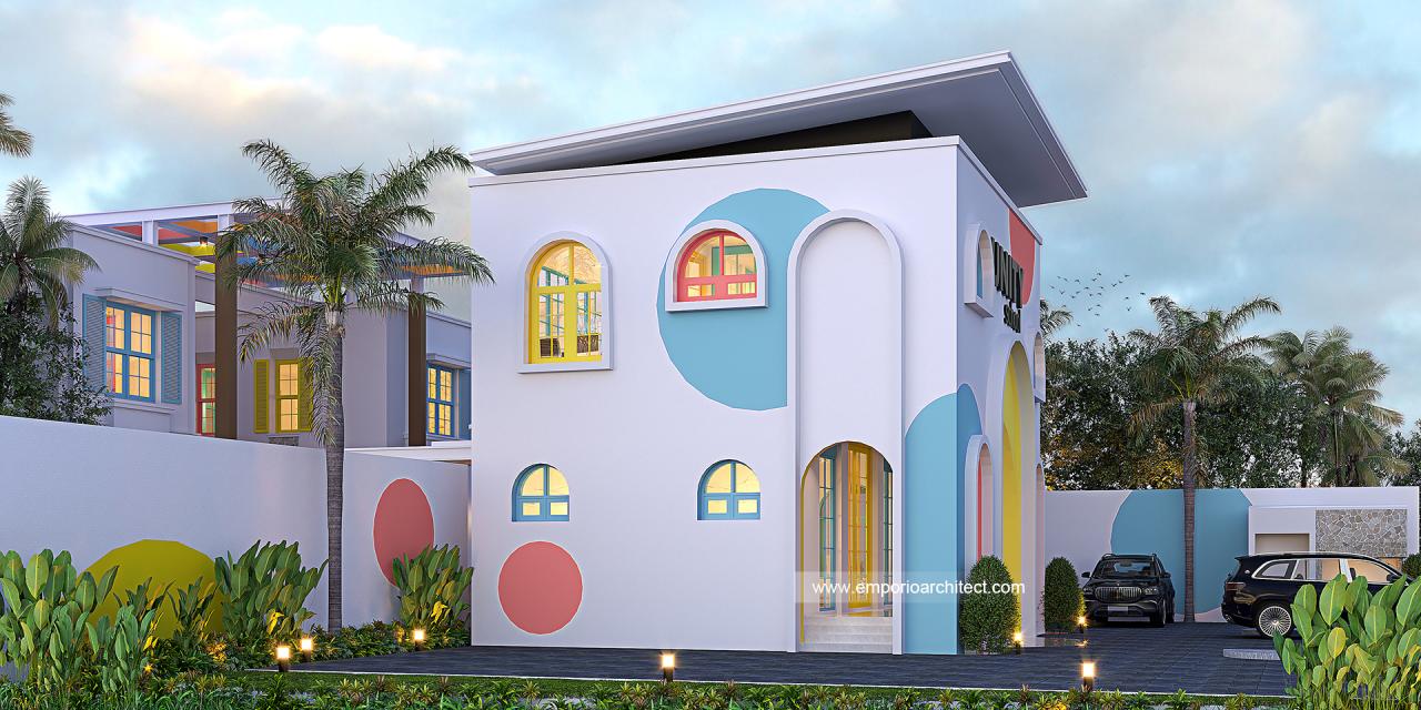 Desain Tampak Samping Gedung Sekolah Unity School Modern 2 Lantai Bapak ...
