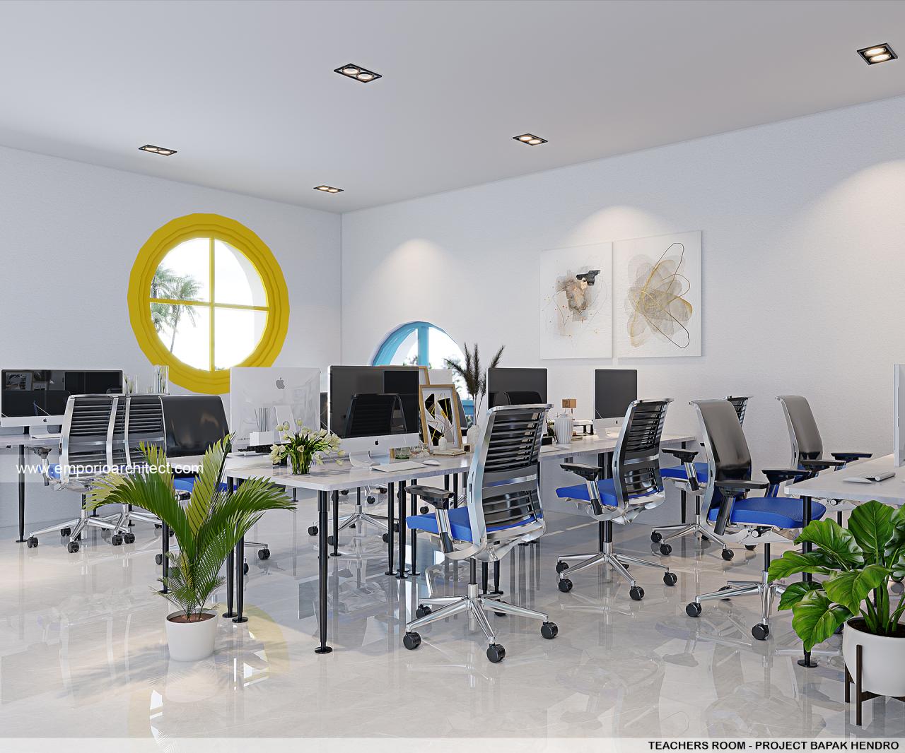 Desain Ruang Guru Gedung Sekolah Unity School Modern 2 Lantai Bapak ...