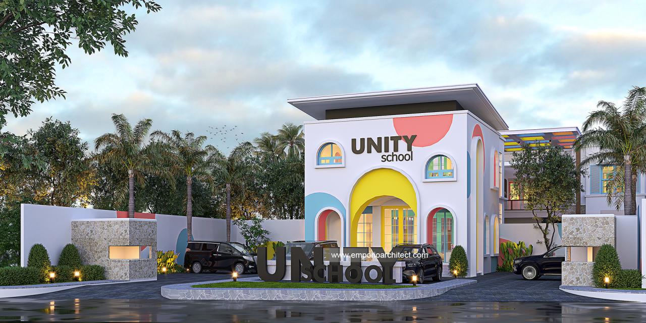 Desain Gedung Sekolah Unity School Modern 2 Lantai Bapak Hendro di ...