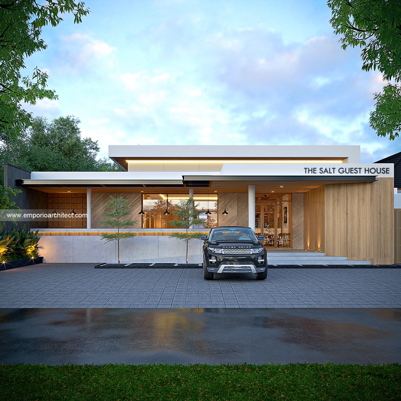 Desain Guest House Modern 1 Lantai Bapak GLN 1806 di Gorontalo