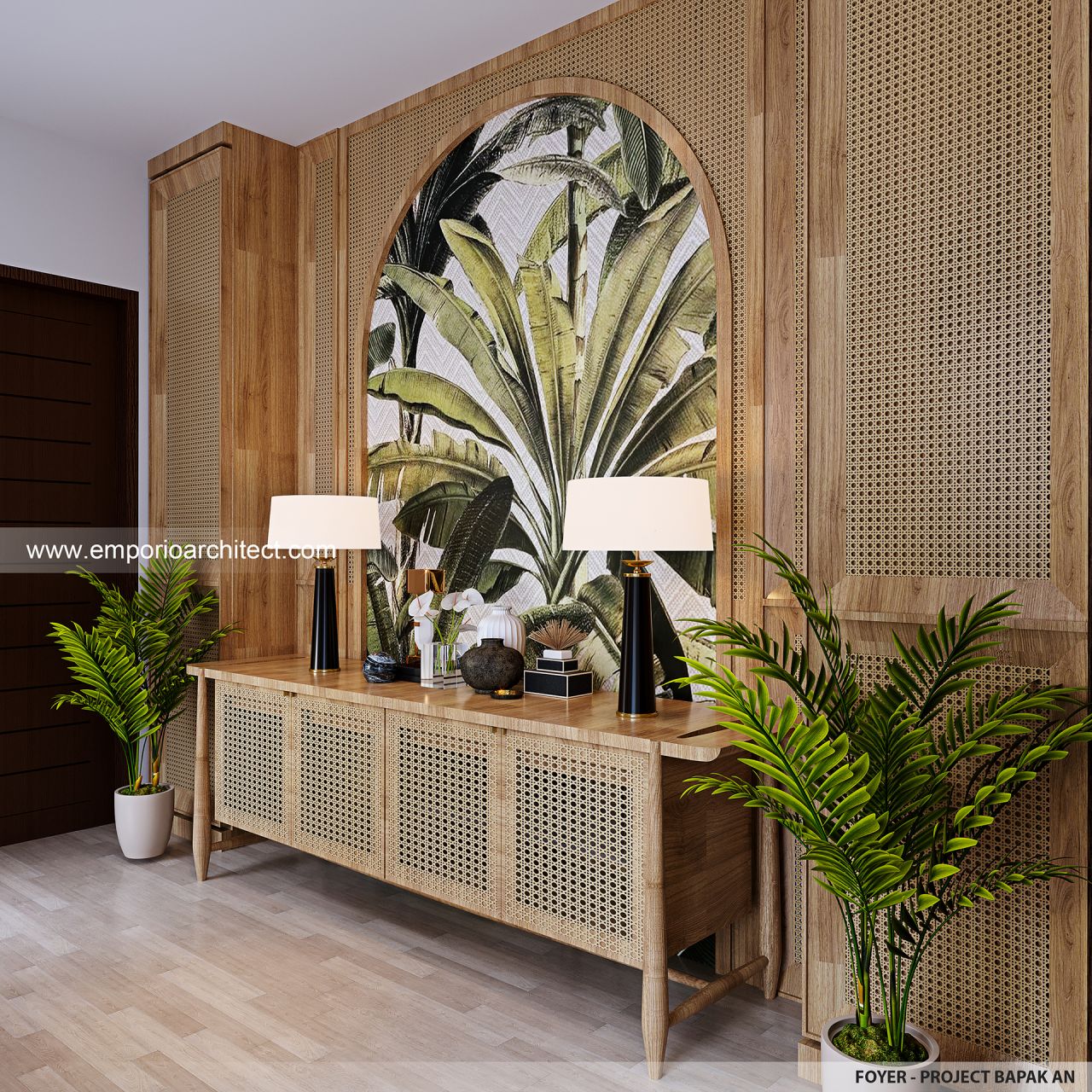 Desain Foyer Guest House Villa Bali Modern 2 Lantai Bapak AN di Padang ...