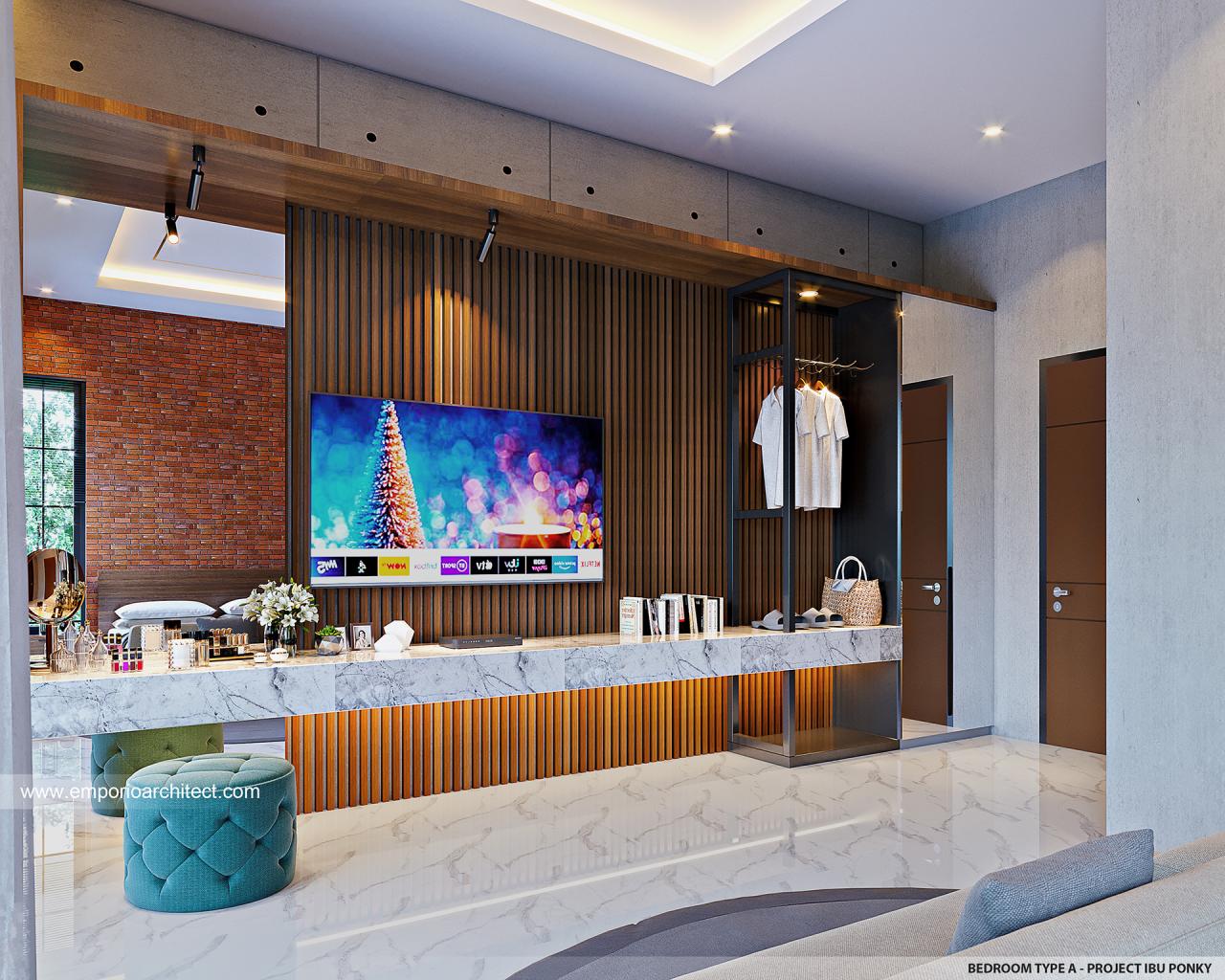 Desain Kamar Tidur Type A Hotel dan Kafe Modern 4 Lantai Ibu PKY di ...