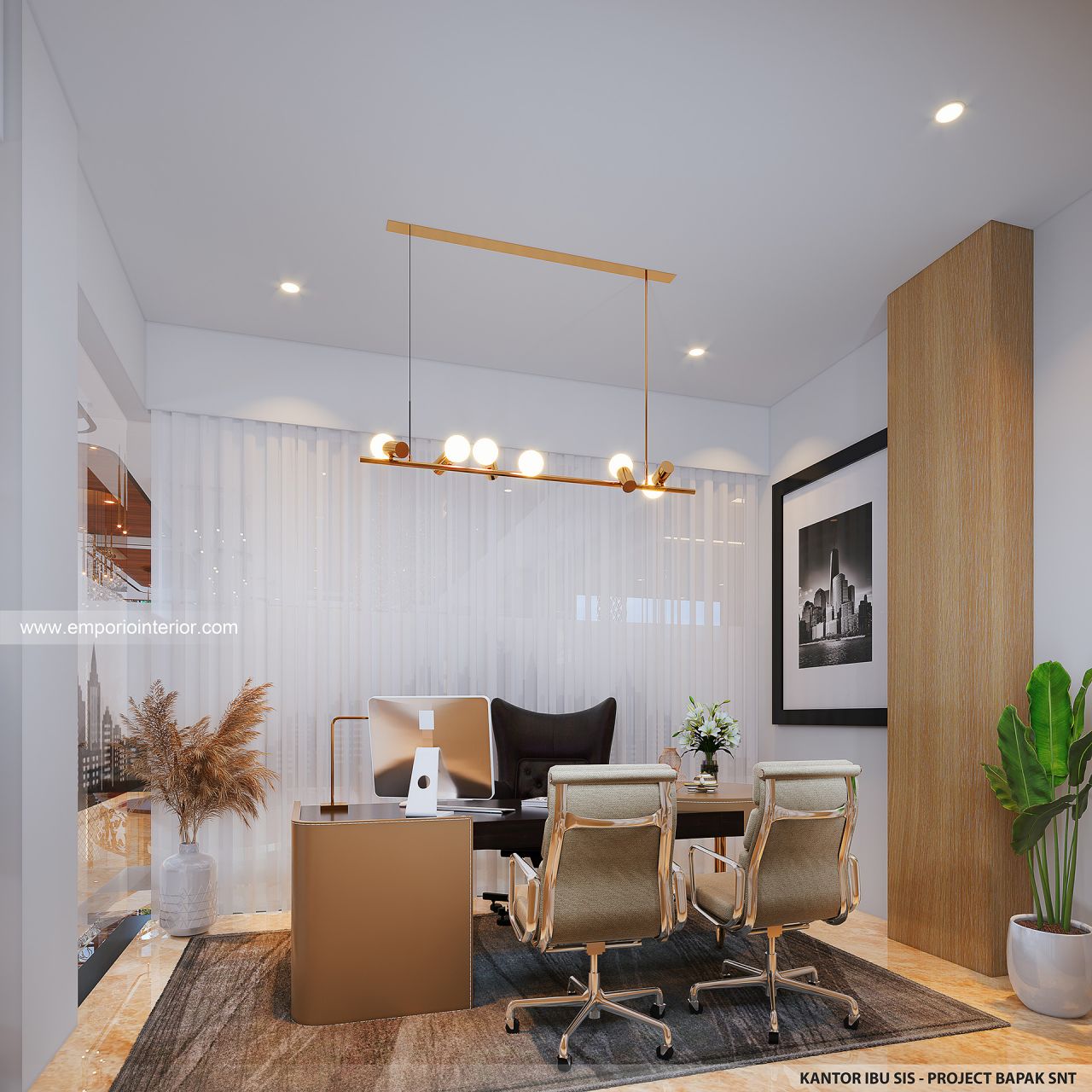 Desain Kantor Hotel Modern Luxury Tropis 4 Lantai Bapak SNT di ...