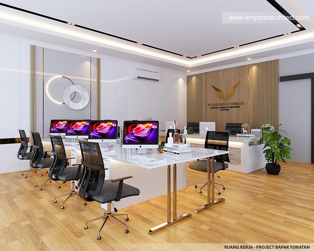 Desain Ruang Kerja Kantor Klasik 2 Lantai Bapak YNT di Surabaya 28131 ...