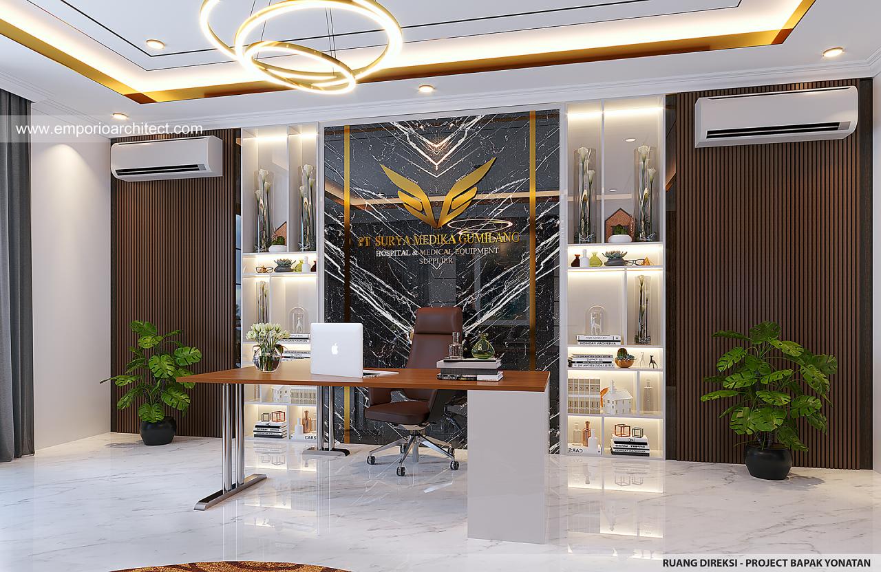 Desain Ruang Direksi Kantor Klasik 2 Lantai Bapak YNT di Surabaya 28135 ...