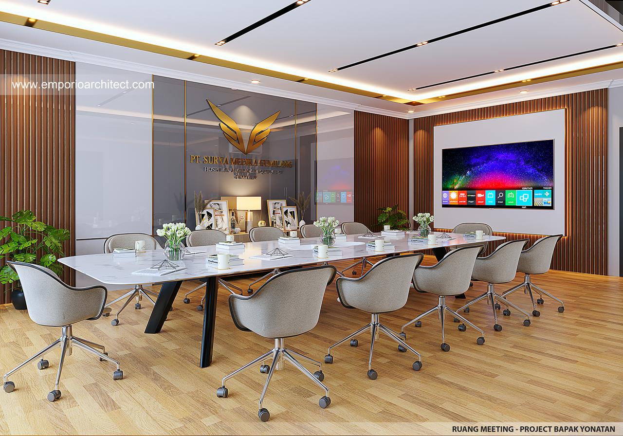 Desain Ruang Meeting Kantor Klasik 2 Lantai Bapak YNT di Surabaya 28137 ...