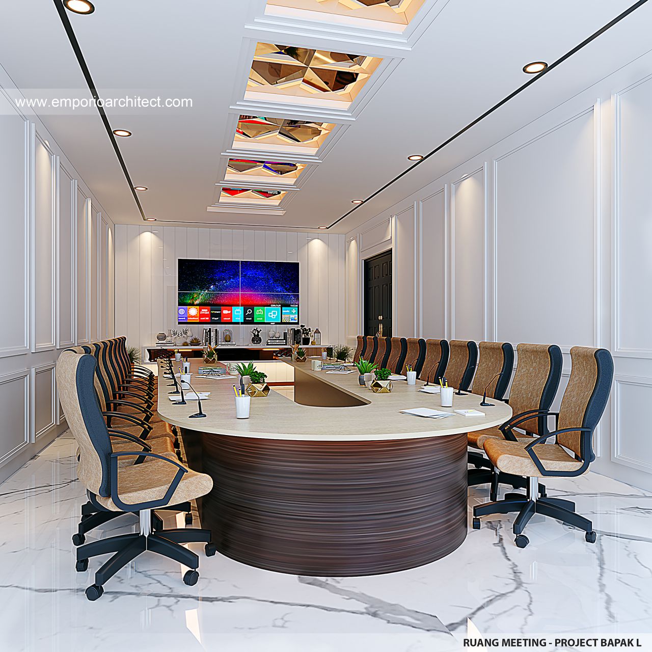 Desain Ruang Meeting Kantor Klasik 3 Lantai Bapak L di Sulawesi Tengah ...