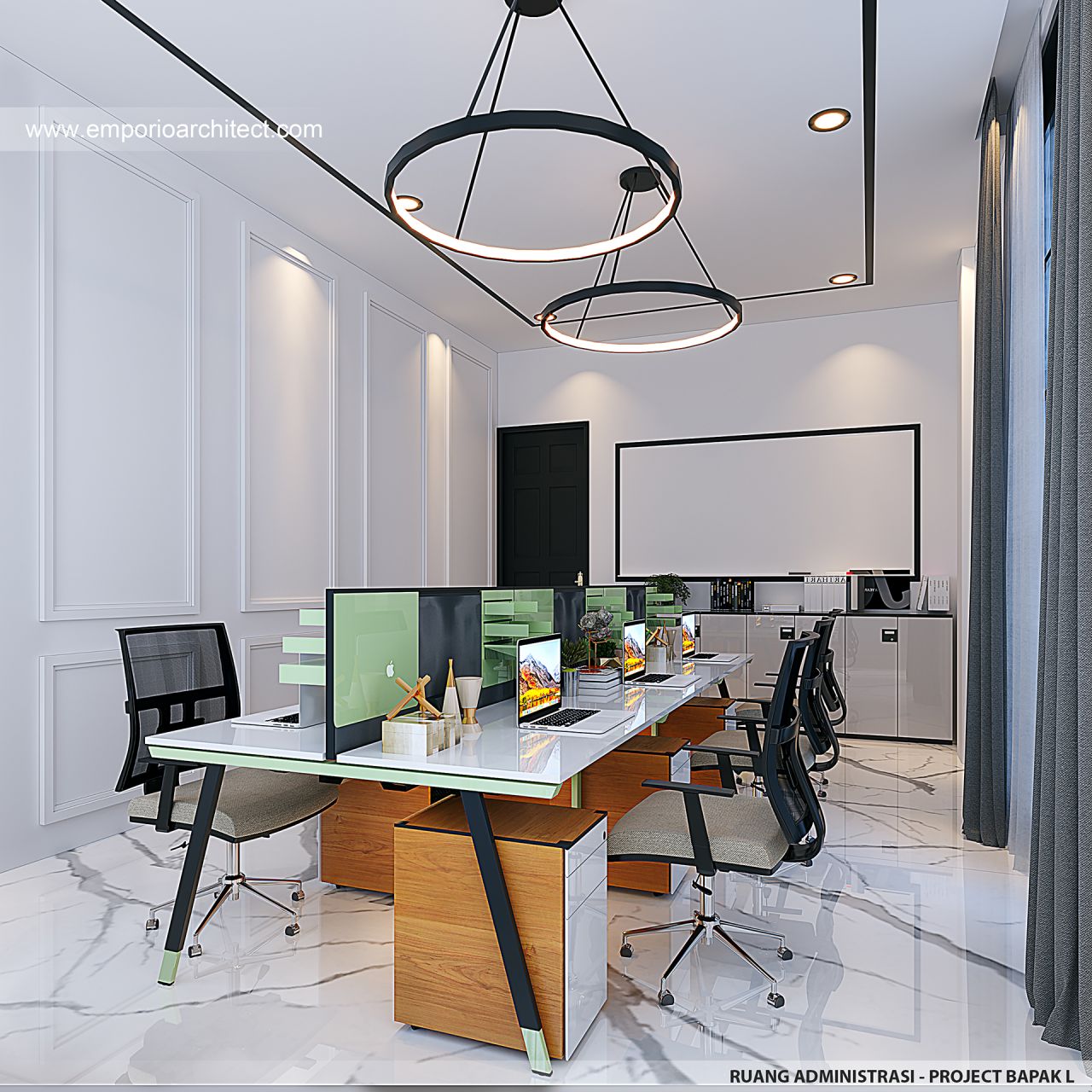 Desain Ruang Administrasi Kantor Klasik 3 Lantai Bapak L di Sulawesi ...