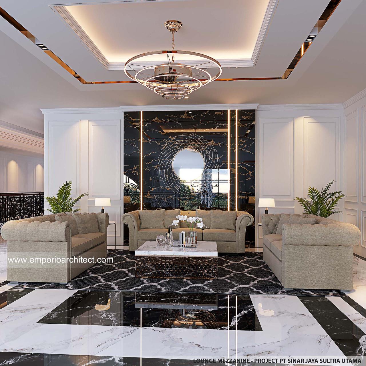 Desain Lounge Mezzanine Kantor Klasik 4.5 Lantai SJSU di Kendari ...