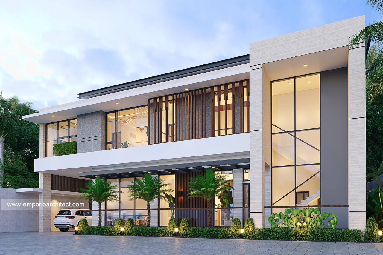 Desain Tampak Belakang Kantor Modern 2 Lantai PT. AKJI di Yogyakarta ...