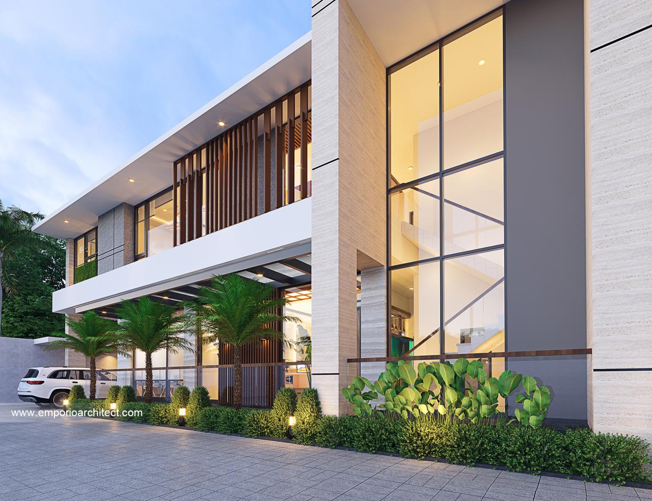 Desain Tampak Detail Belakang 2 Kantor Modern 2 Lantai PT. AKJI di ...