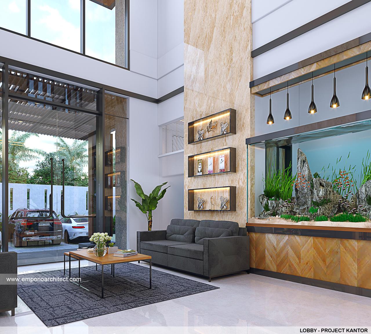 Desain Lobby Kantor Modern 2 Lantai PT. Adi Karya Jaya Indonesia di ...