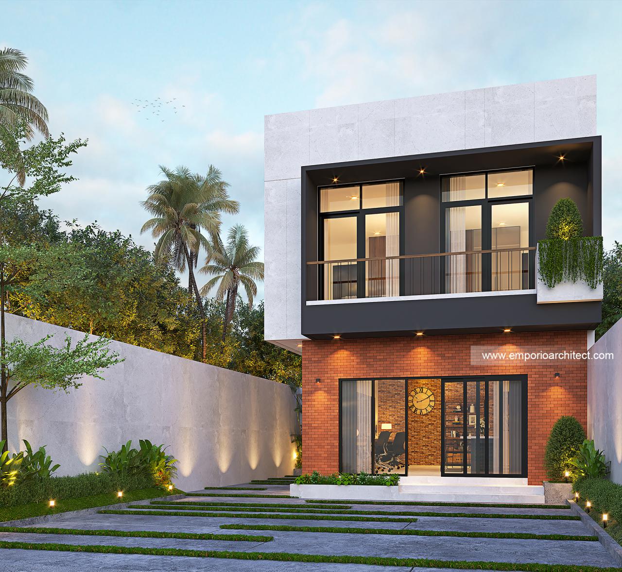 Desain Tampak Depan 3 Kantor Modern 2 Lantai Bapak Bobon Santoso di ...
