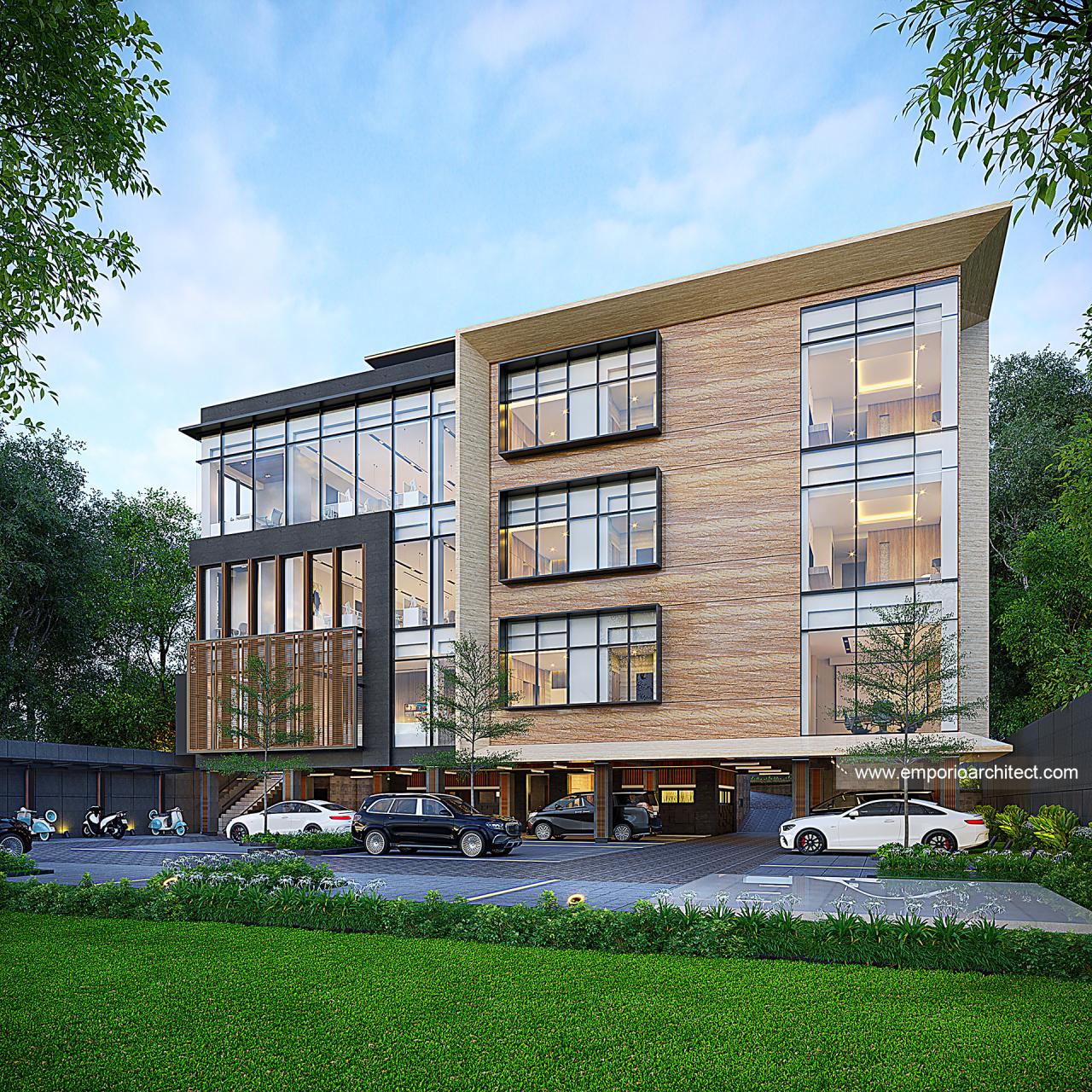 Desain Tampak Belakang Kantor Modern 4 Lantai Ibu SLL di Jakarta 33363 ...