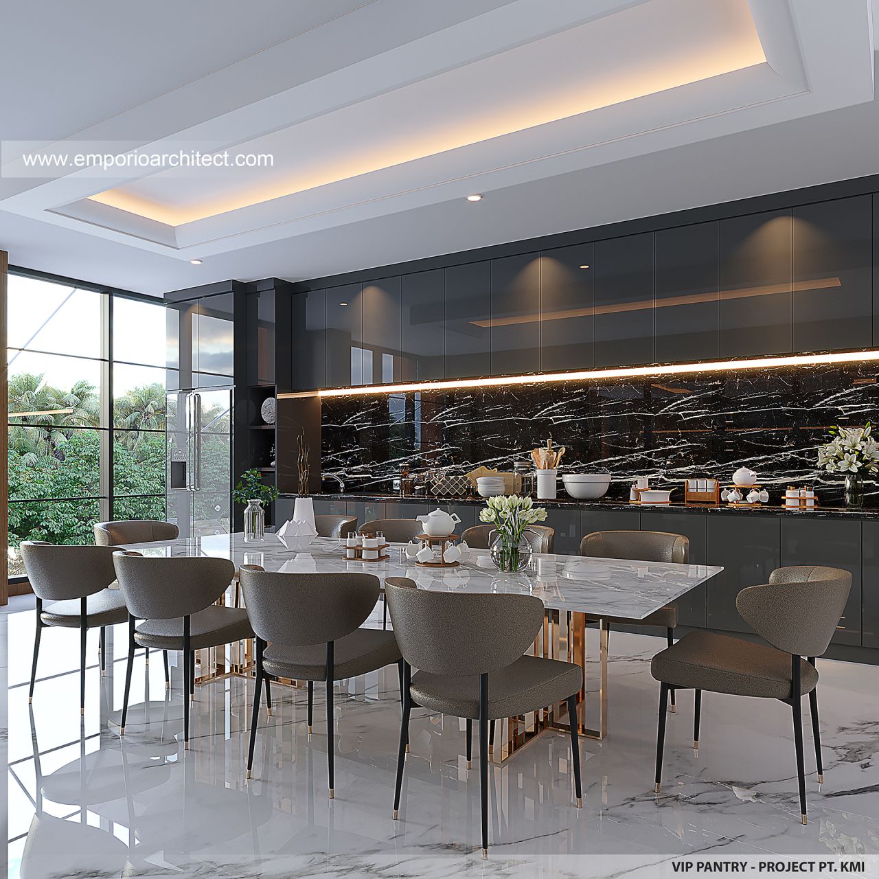 Desain VIP Pantry Kantor Modern 4 Lantai PT. KMI di Makassar 49705 ...