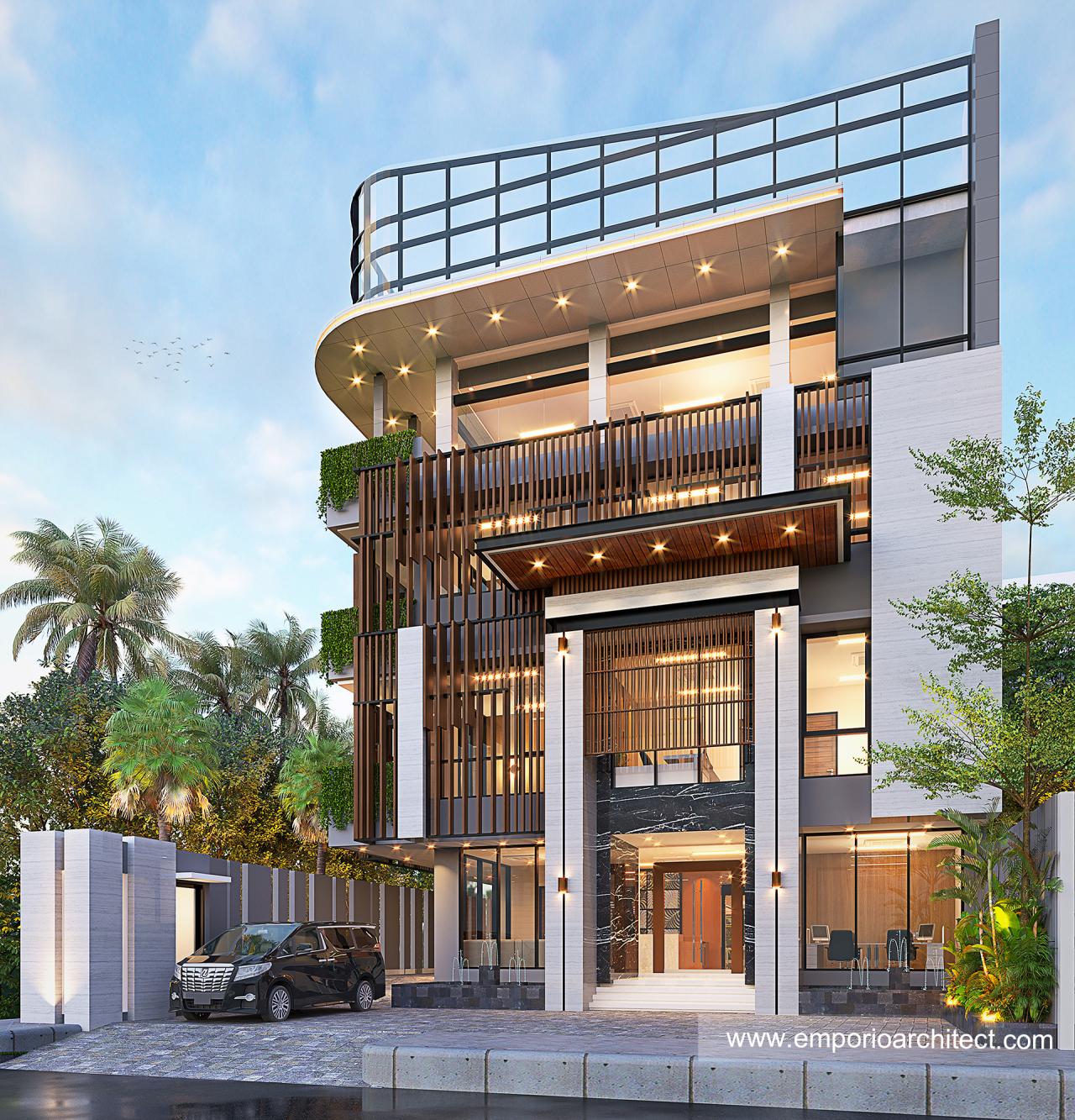 Desain Tampak Depan Kantor Modern 5 Lantai MSAL di Jakarta 17197 ...