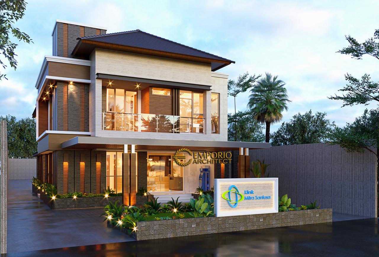 Desain Tampak Depan 2 Klinik Mitra Santosa Modern 2 Lantai di Bandung ...