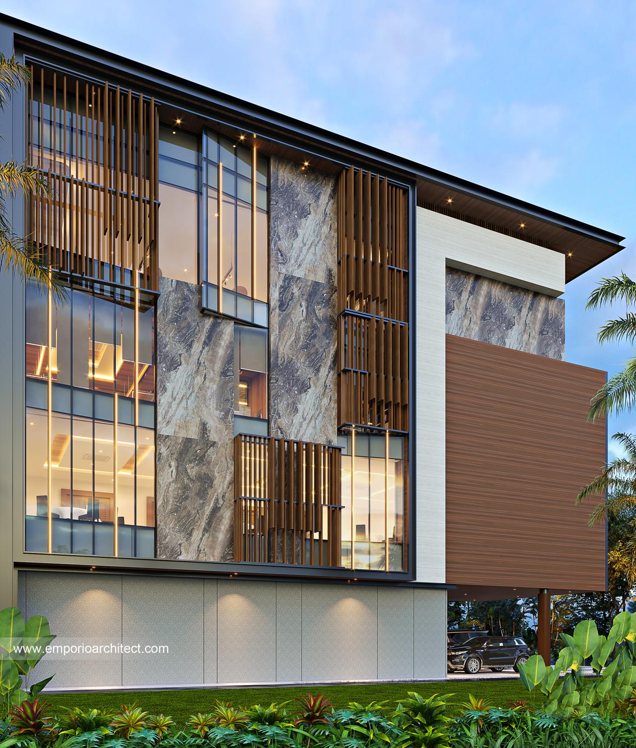 Desain Tampak Samping Kiri Klinik Kecantikan Quick Glam Modern 4 Lantai ...