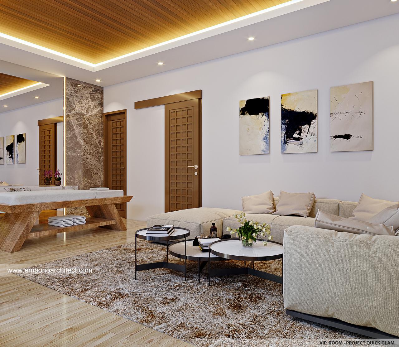 Desain VIP Room Klinik Kecantikan Quick Glam Modern 4 Lantai Ibu IRW di ...
