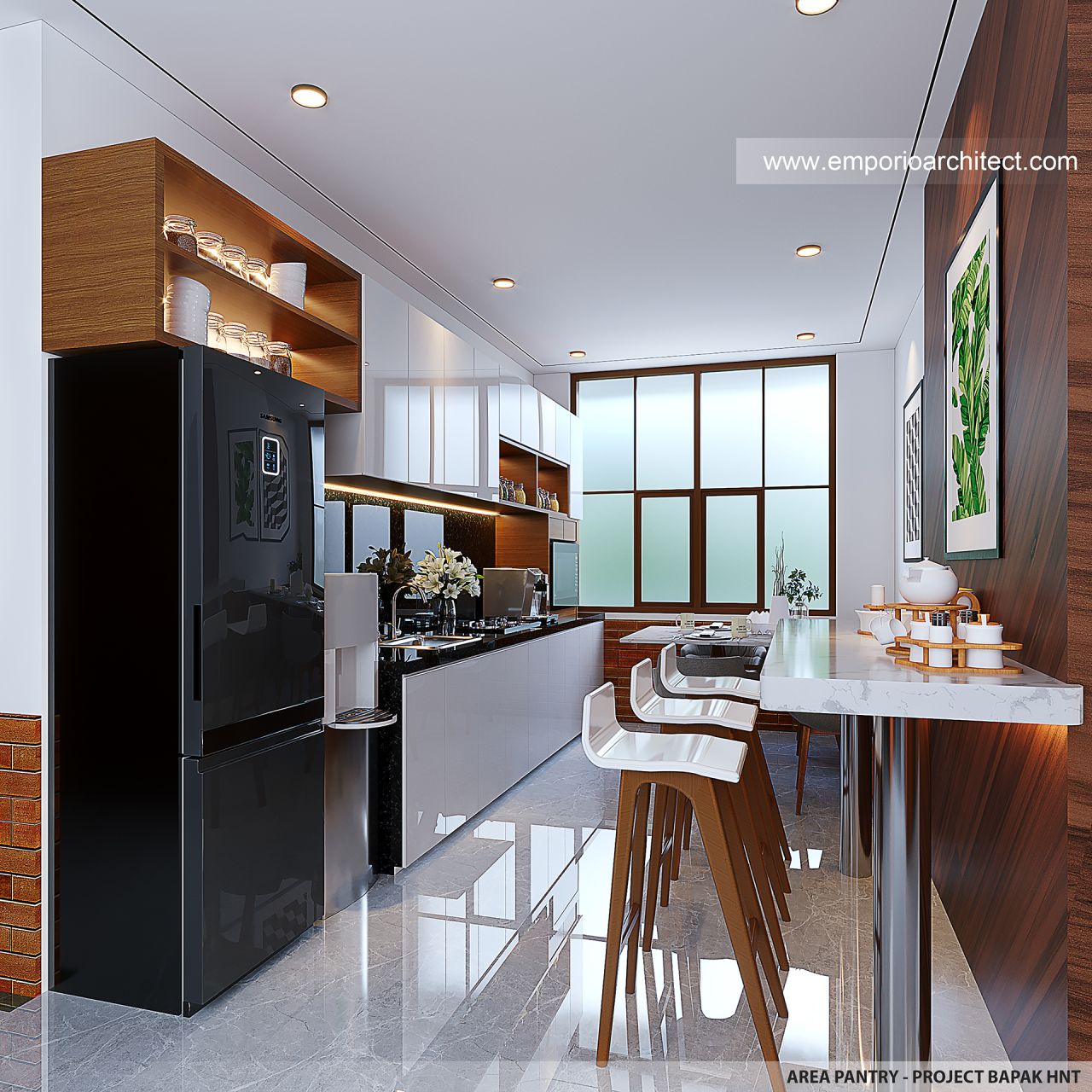 Desain Area Pantry Kost Villa Bali 4 Lantai Bapak HNT di Yogyakarta ...