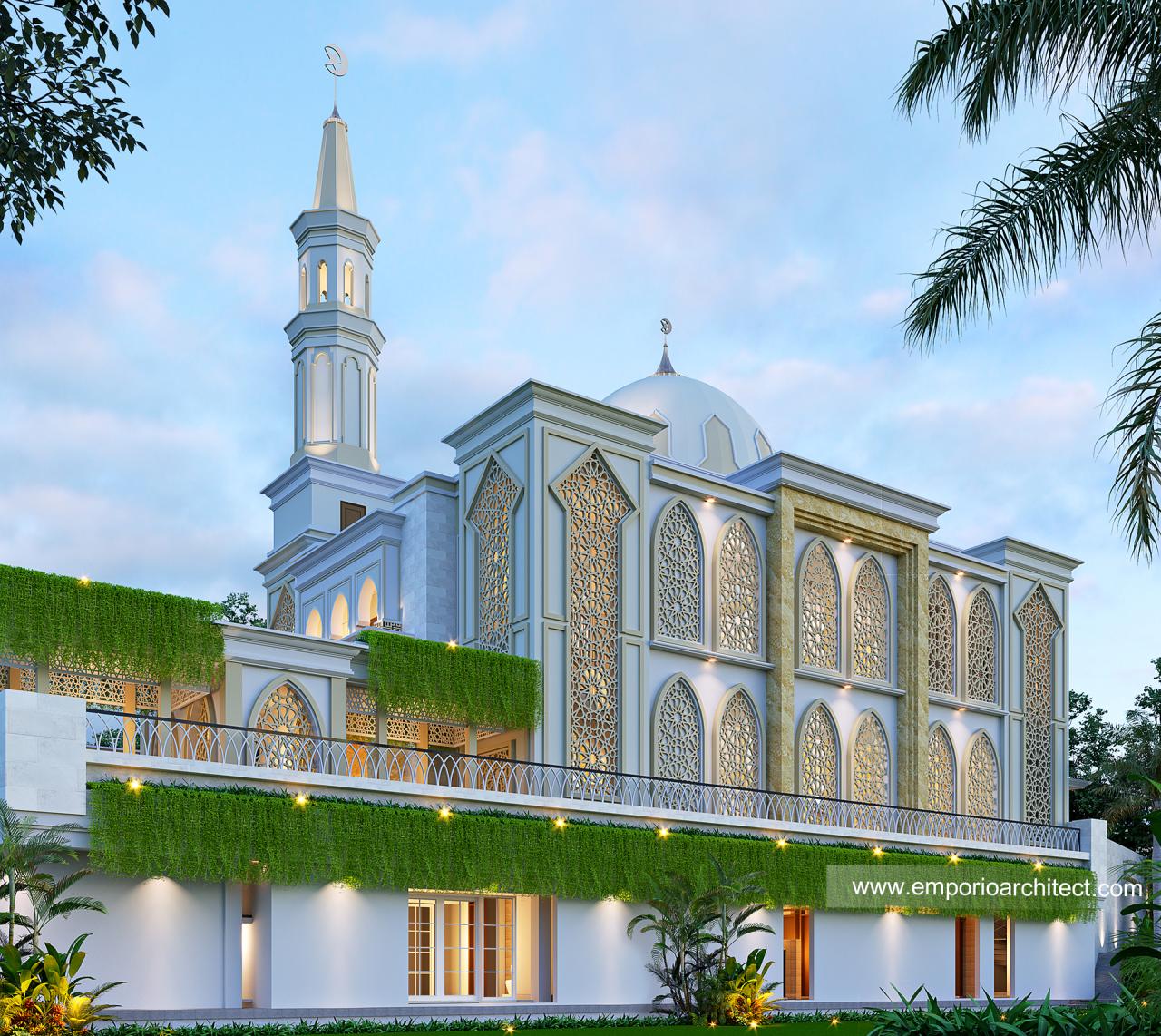 Desain Tampak Belakang Masjid Al Falah Style Classic 3 Lantai di Brebes ...