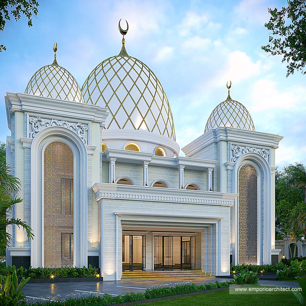 Desain Masjid Grand Marina Style Klasik 2 Lantai 1537 - Makassar