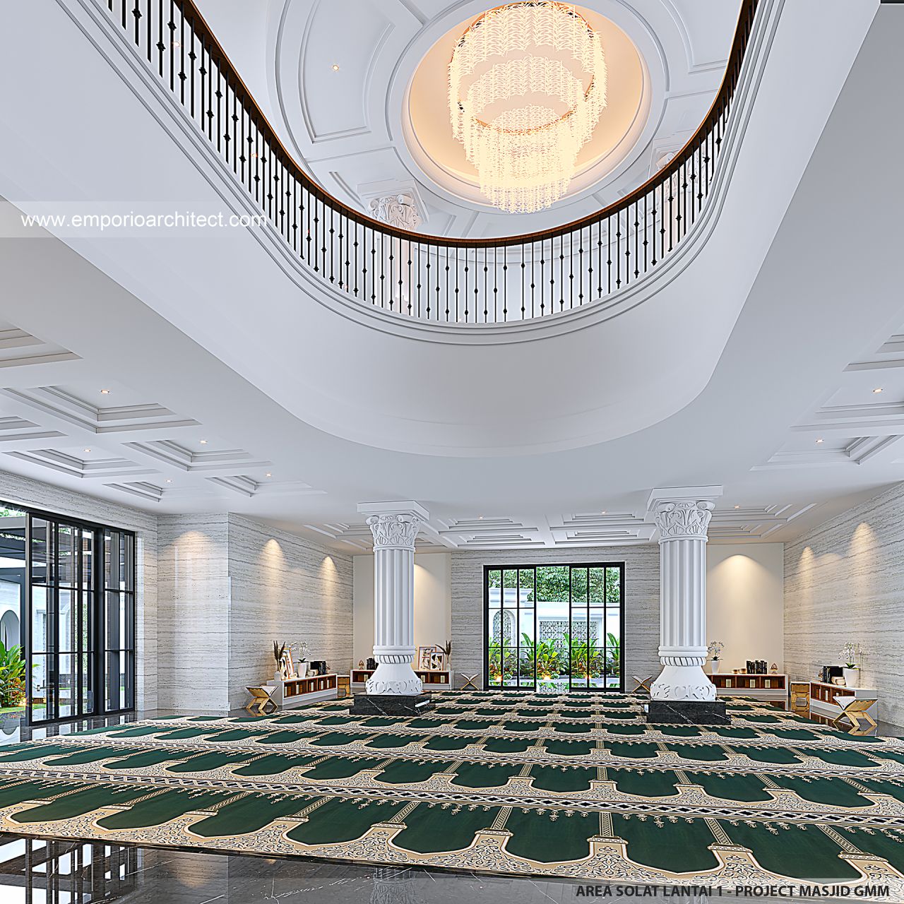 Desain Area Sholat Lantai 1 Masjid Grand Marina II Style Klasik 2 ...
