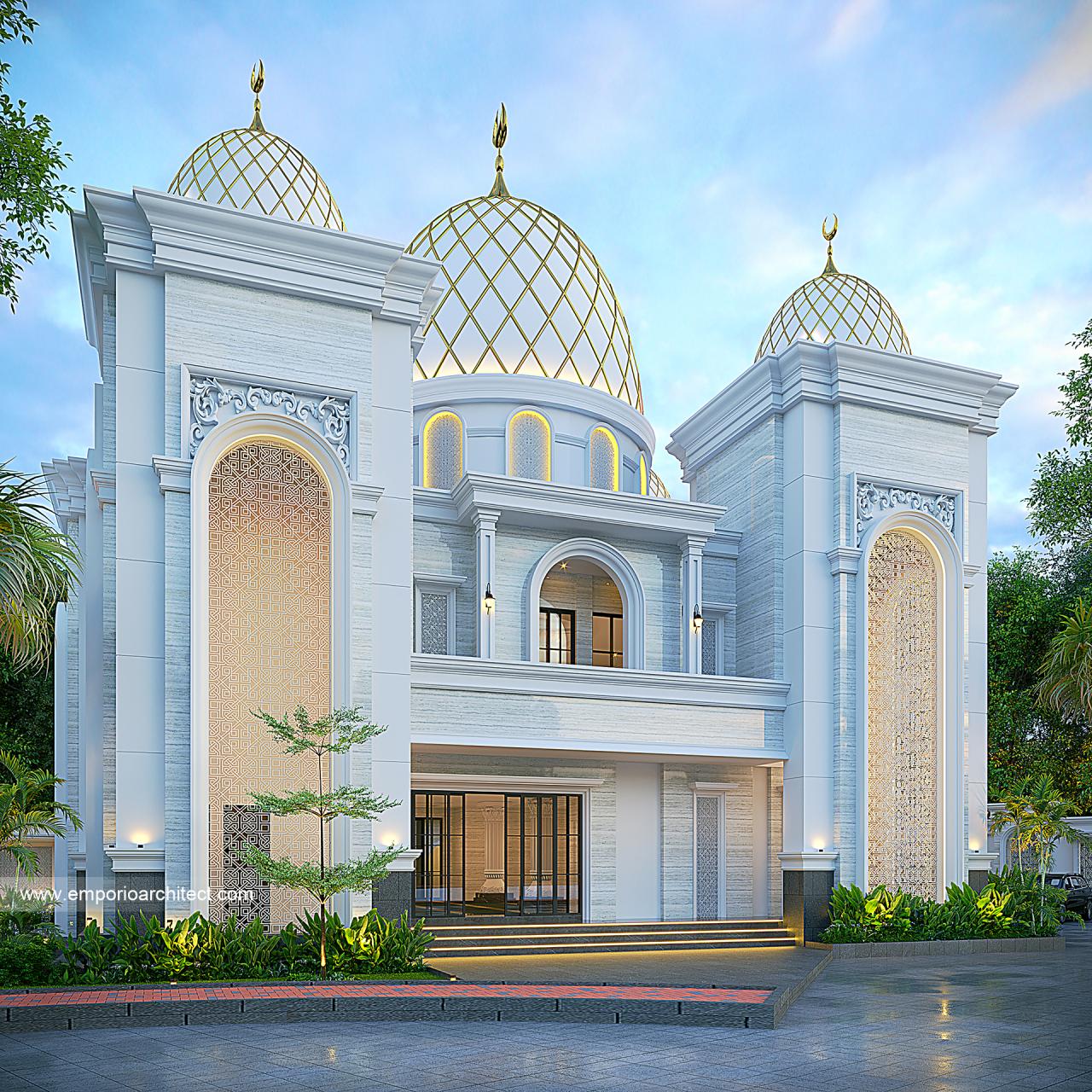 Desain Tampak Depan 2 Masjid Grand Marina II Style Klasik 2 Lantai di ...