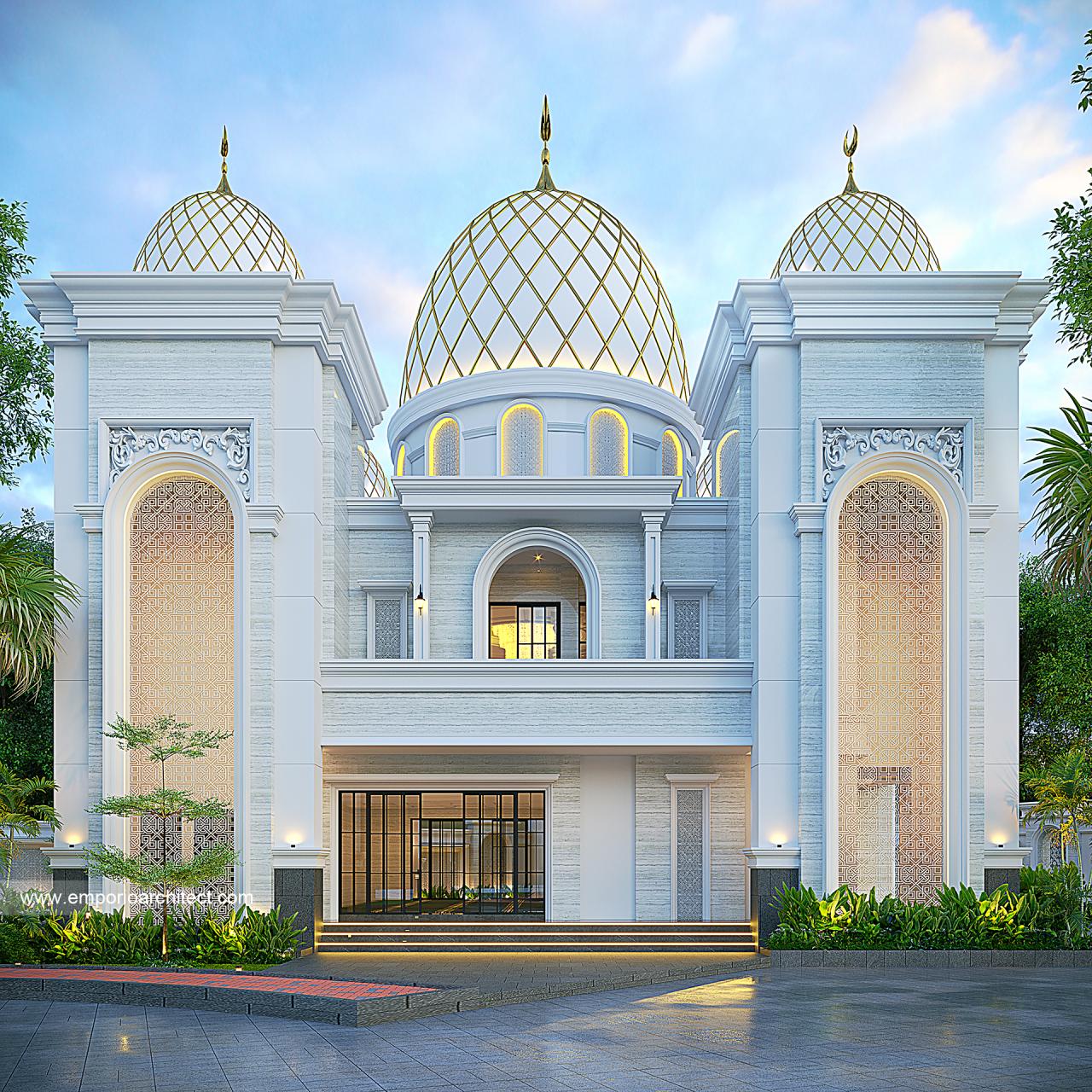 Desain Tampak Depan 3 Masjid Grand Marina II Style Klasik 2 Lantai di ...