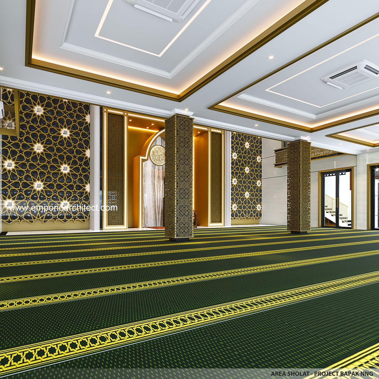 Desain Area Sholat Masjid Al Ashari Style Modern 2 Lantai di Sidoarjo ...