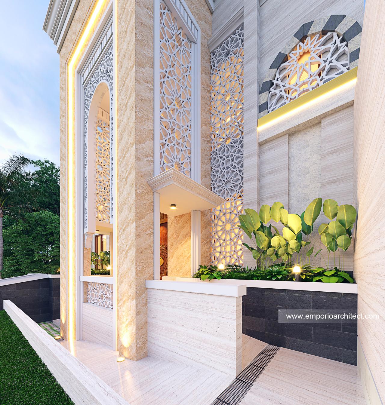 Desain Tampak Detail Depan Masjid Al Jihad Style Modern 3 Lantai di ...