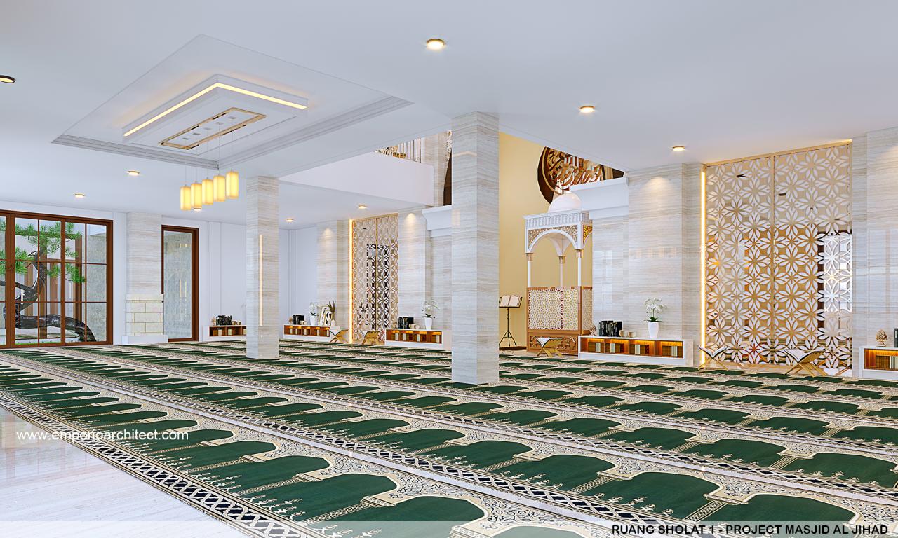 Desain Ruang Sholat 1 Masjid Al Jihad Style Modern 3 Lantai di ...