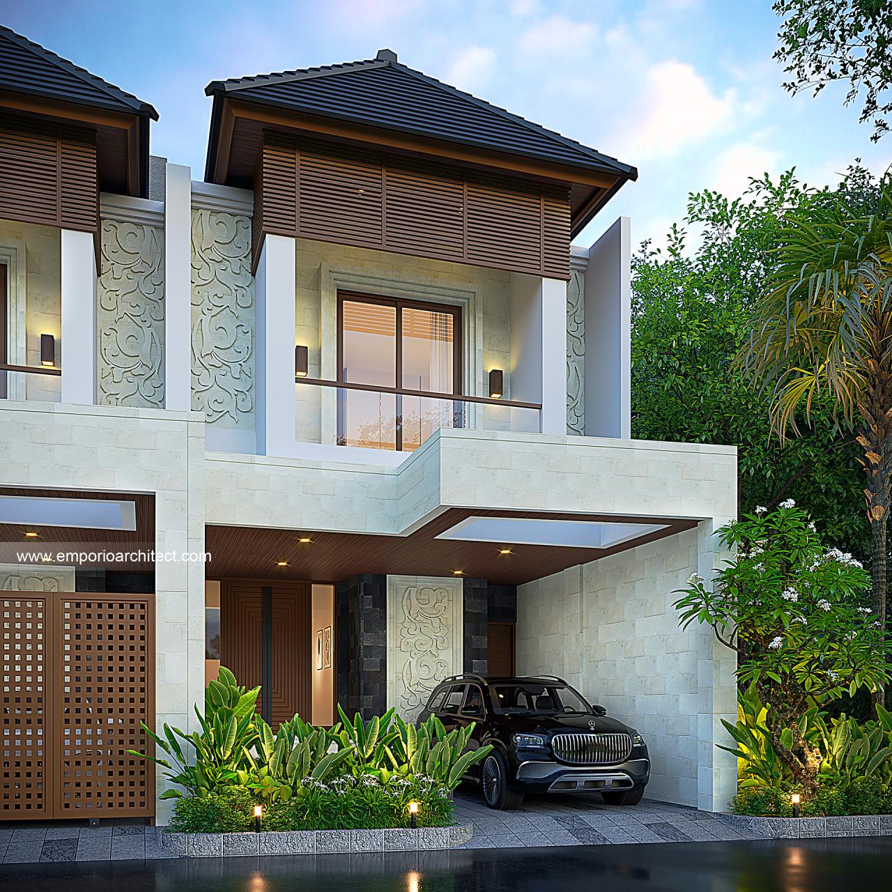 Desain Tampak Depan 3 Perumahan Style Villa Bali 2.5 Lantai Ibu MRN di ...