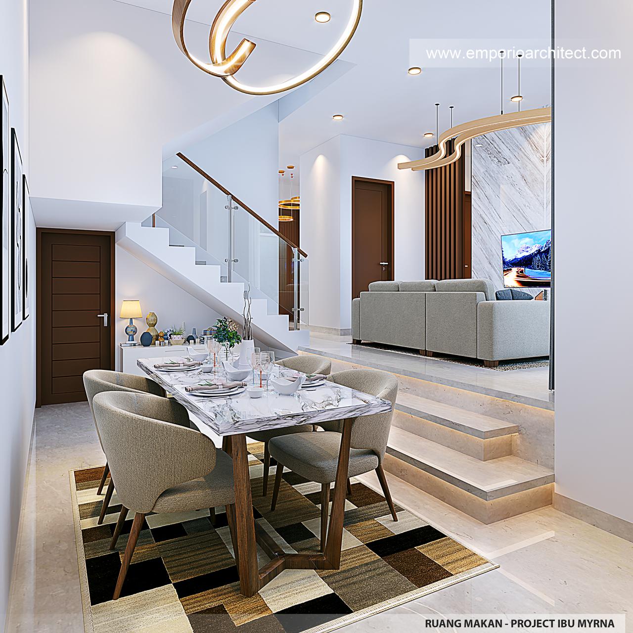 Desain Ruang Makan Perumahan Style Villa Bali 2.5 Lantai Ibu MRN di ...