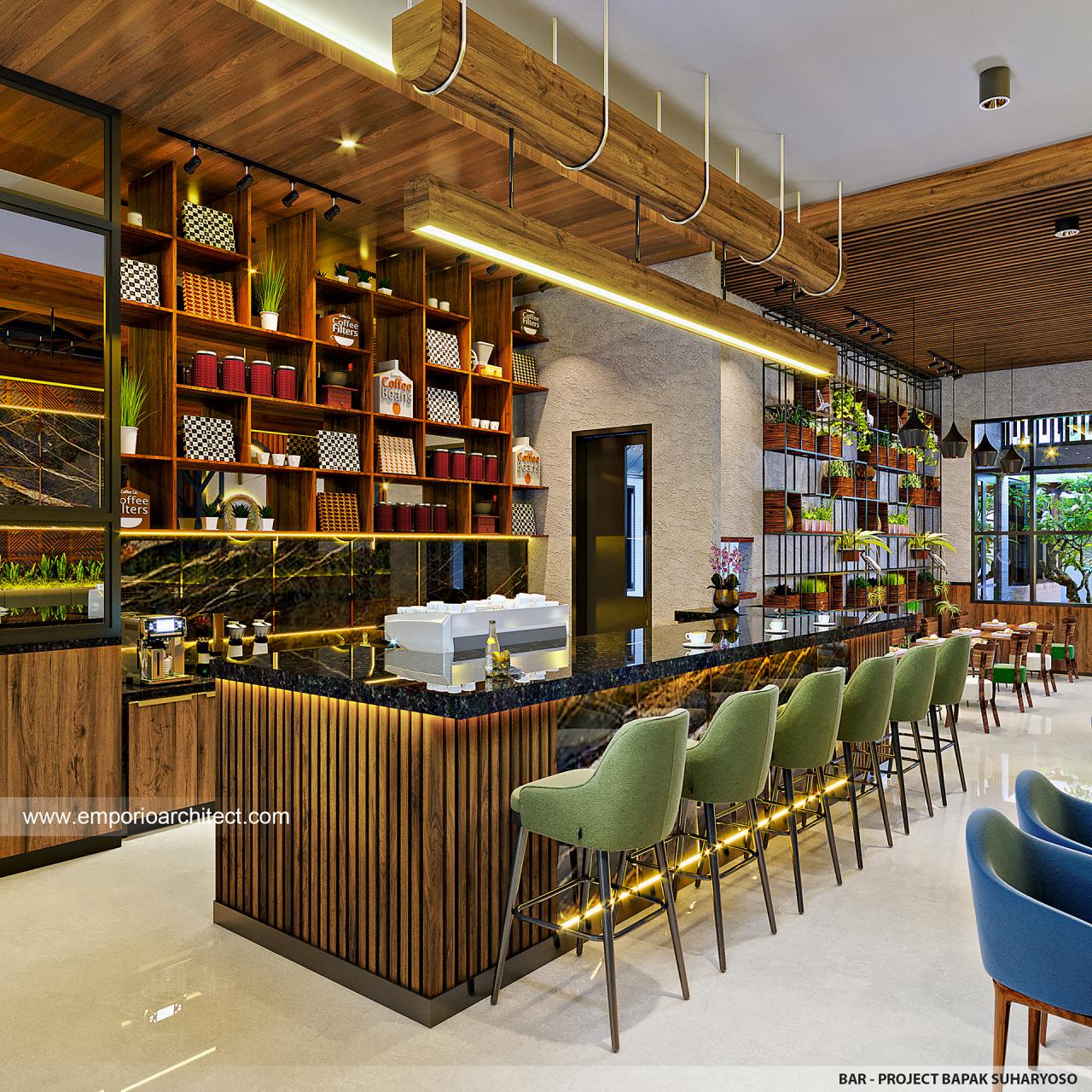 Desain Bar Restoran Teman Bahagia Modern 1 Lantai Bapak SHY di Bontang ...