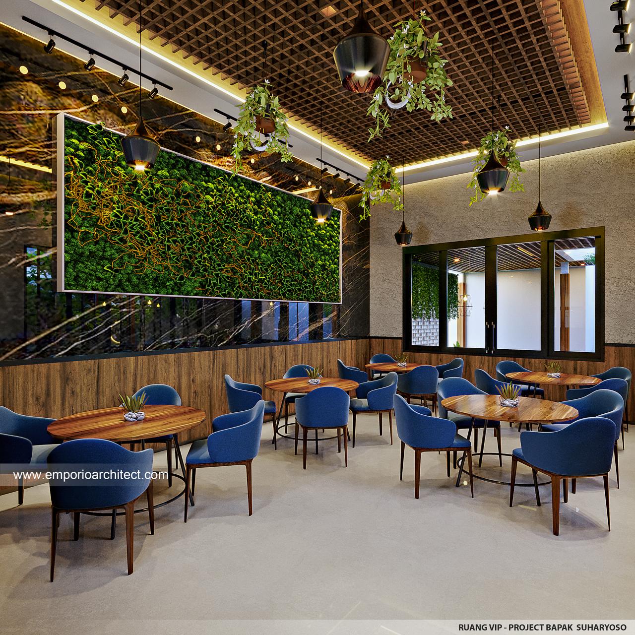 Desain Ruang VIP Restoran Teman Bahagia Modern 1 Lantai Bapak SHY di ...