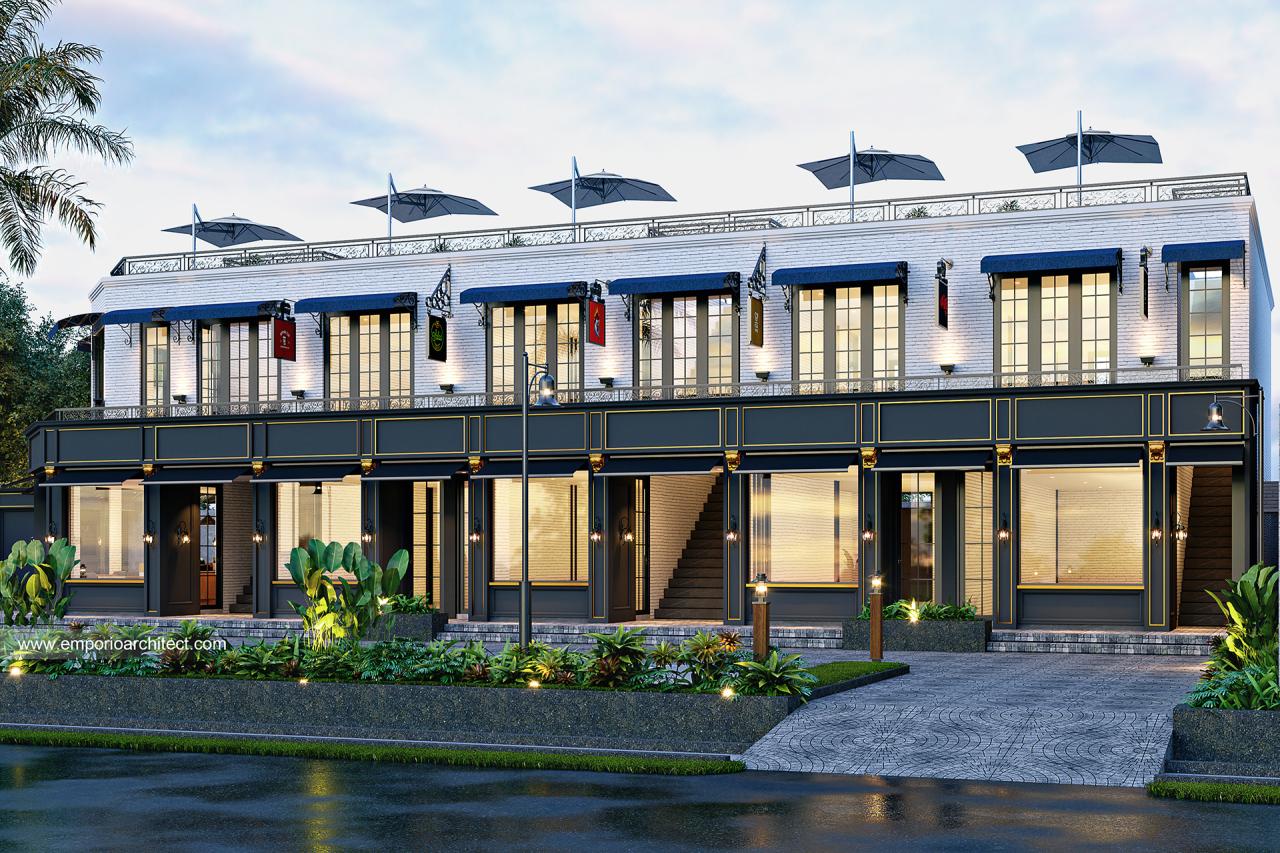 Desain Tampak Depan 2 Ruko Deplu Klasik 2 Lantai Bapak Fahmi di Jakarta ...