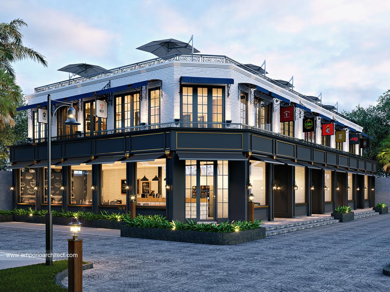 Desain Tampak Hook Ruko Deplu Klasik 2 Lantai Bapak Fahmi di Jakarta ...