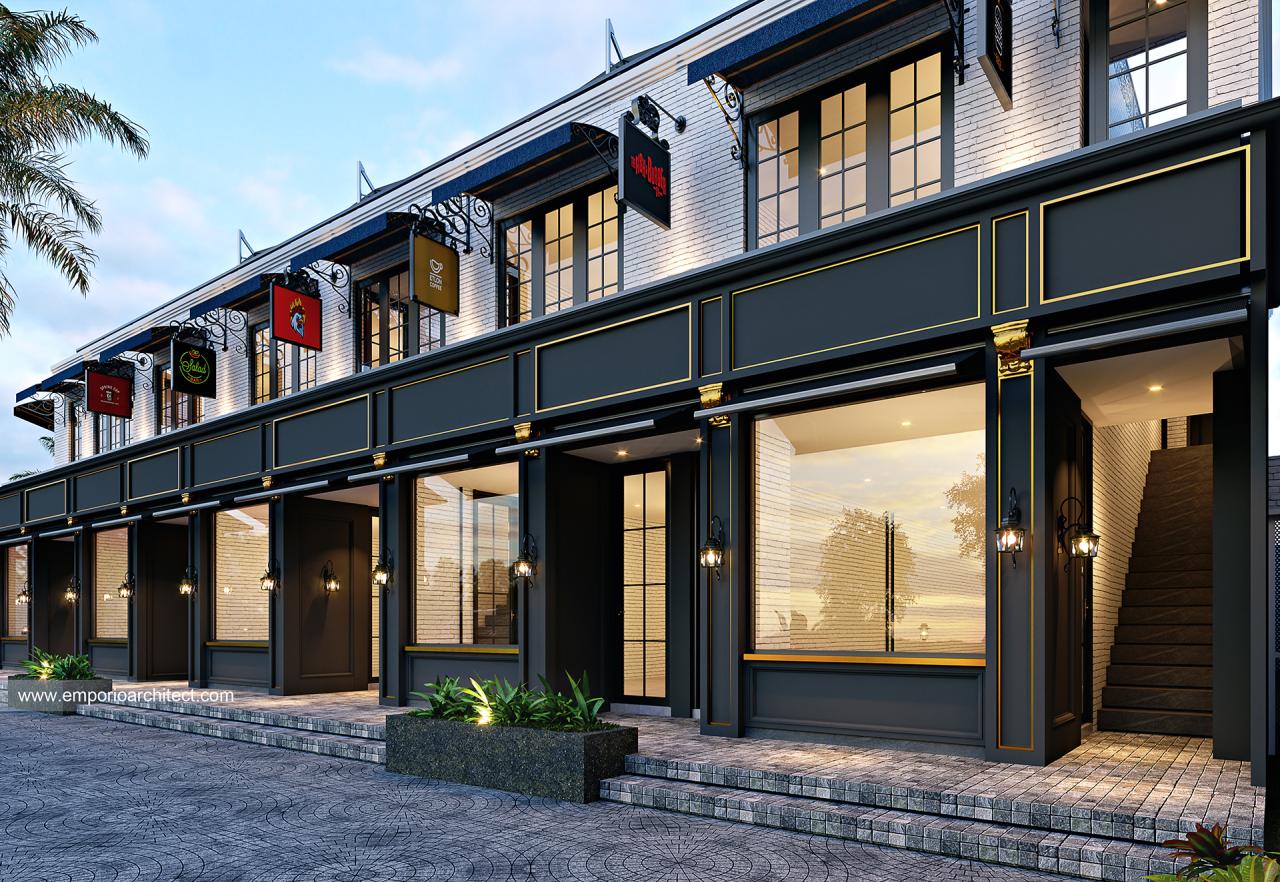 Desain Tampak Detail Depan Ruko Deplu Klasik 2 Lantai Bapak Fahmi di ...