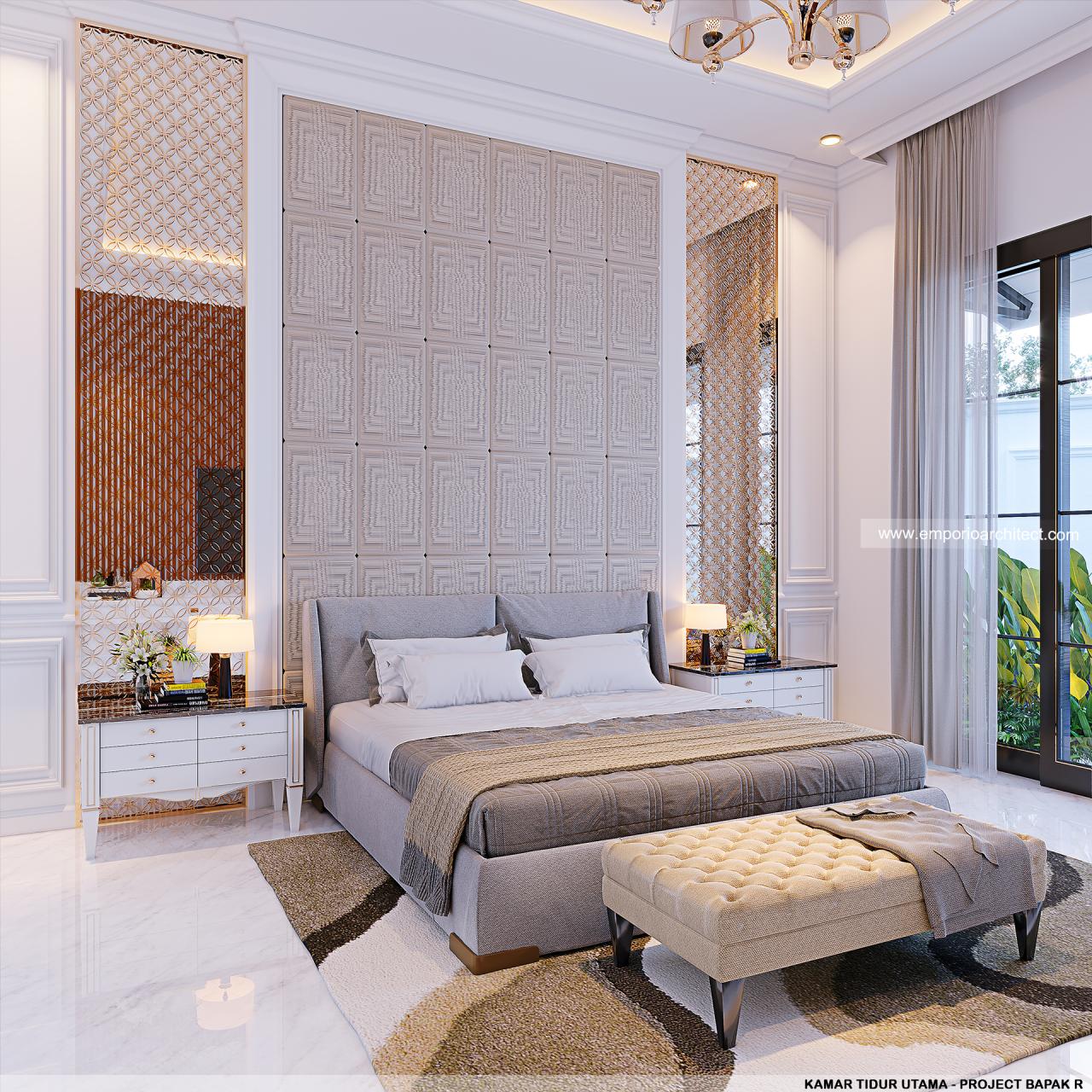 Desain Kamar Tidur Utama Rumah American Klasik 1 Lantai Bapak RHT di ...