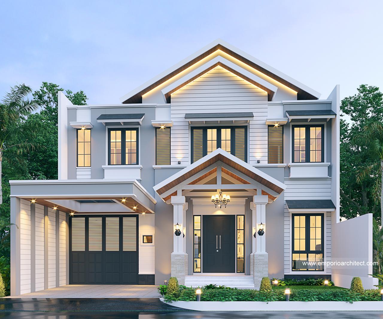 Mrs. M American Classic House 2 Floors Design - Jakarta 19070 - Facade ...