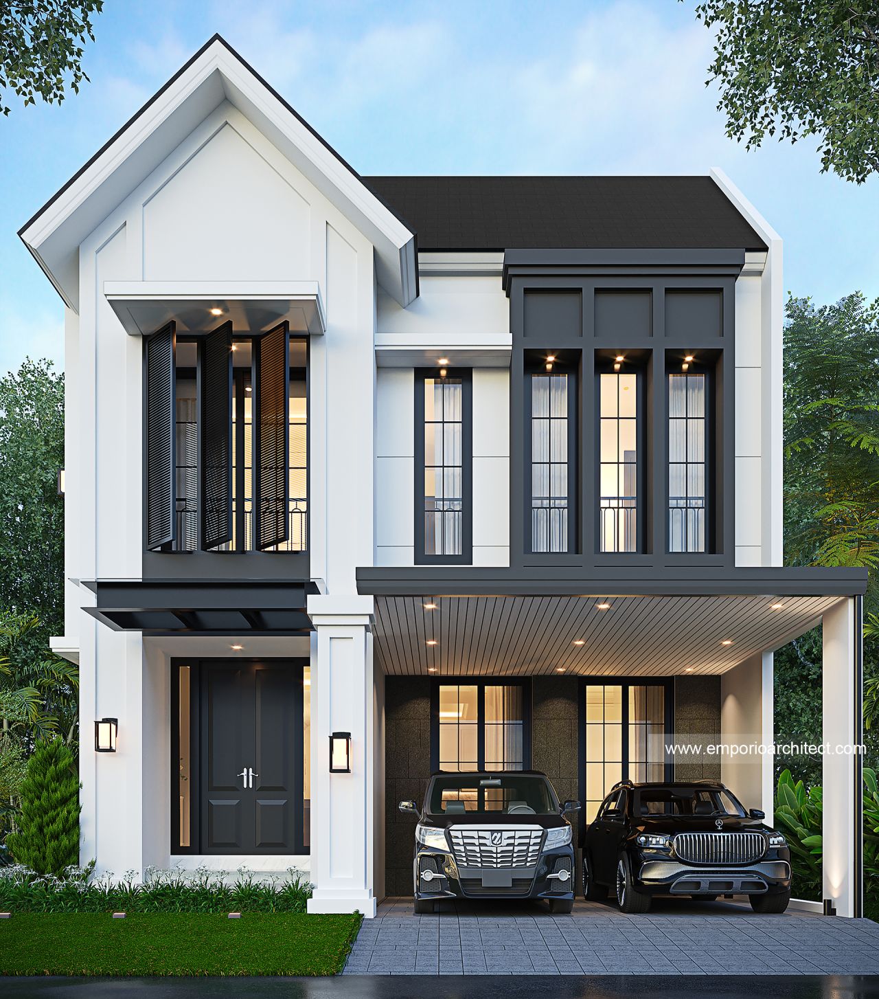 Mrs. DN 1993 American Classic House 3 Floors Design - Tangerang Selatan ...