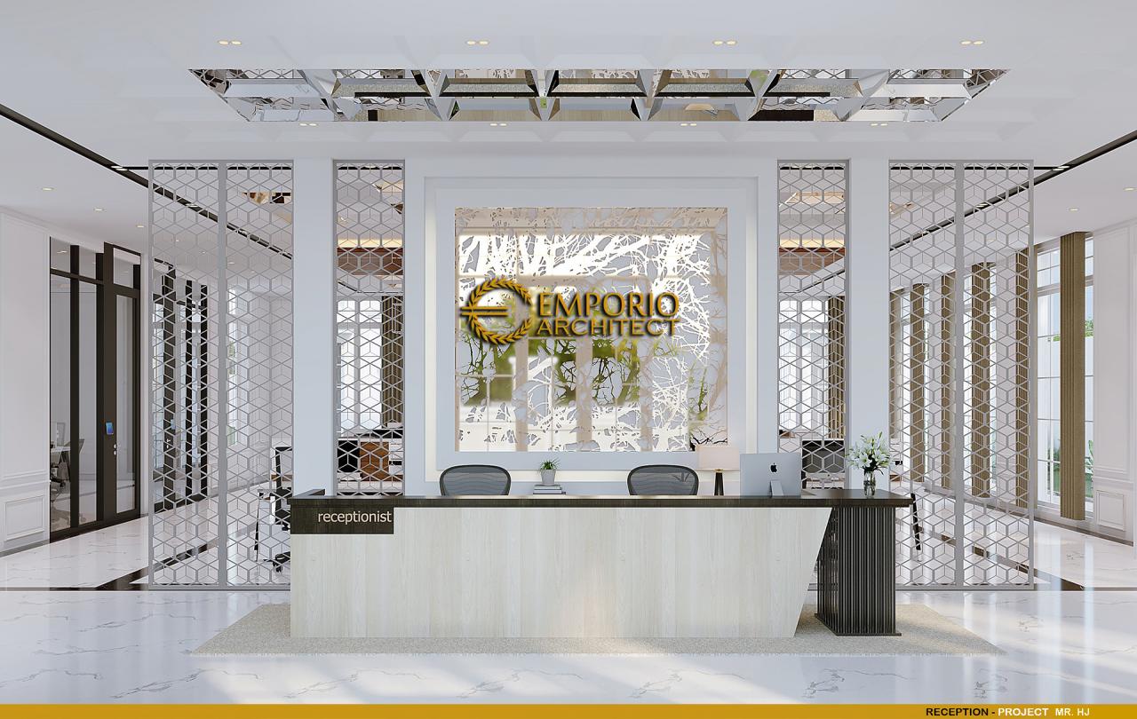 Desain Reception Kantor Classic 2 Lantai Mr. HJ di Manado, Sulawesi ...
