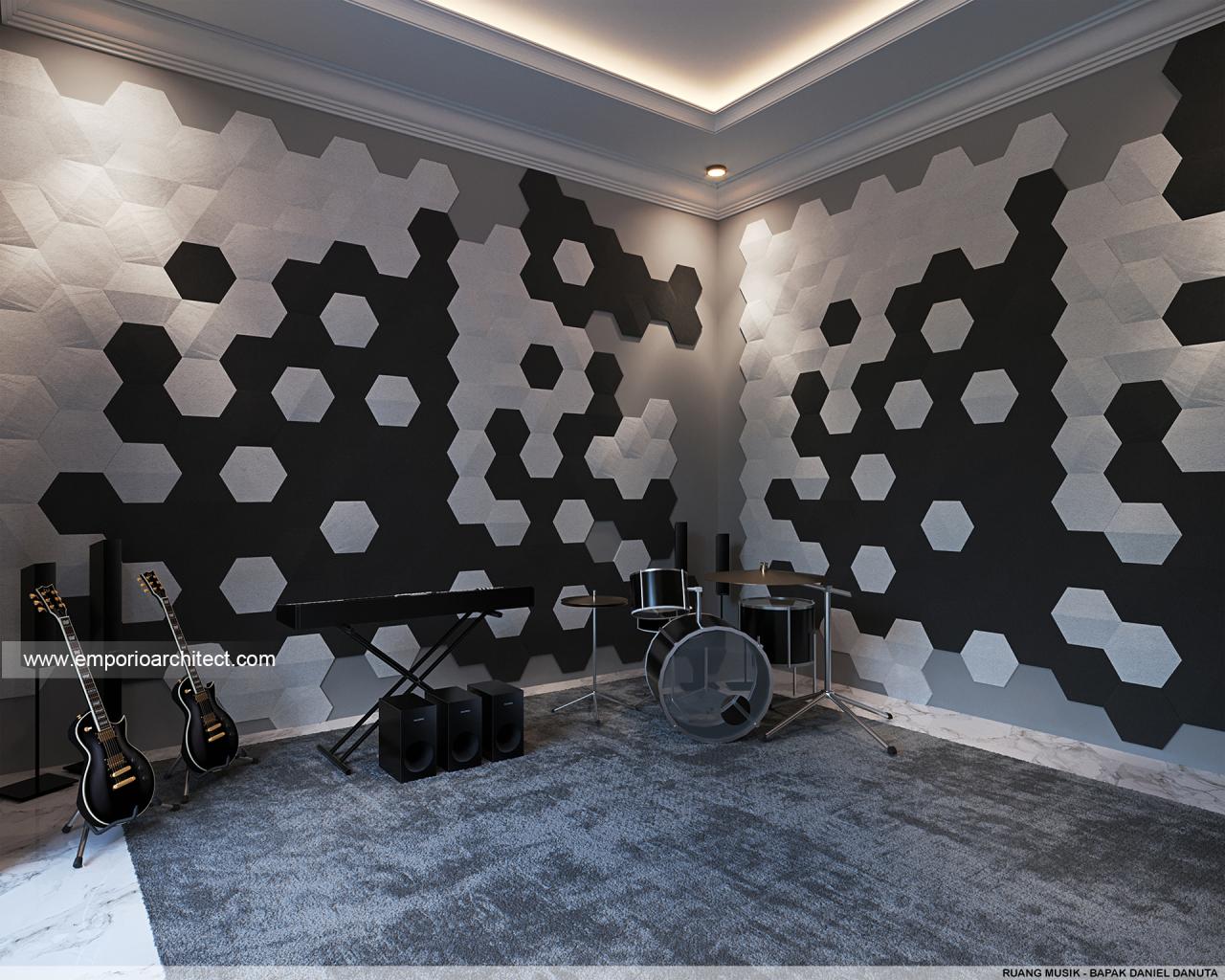 Desain Ruang Musik Rumah Classic 3 Lantai Bapak DDK di Jakarta Selatan ...