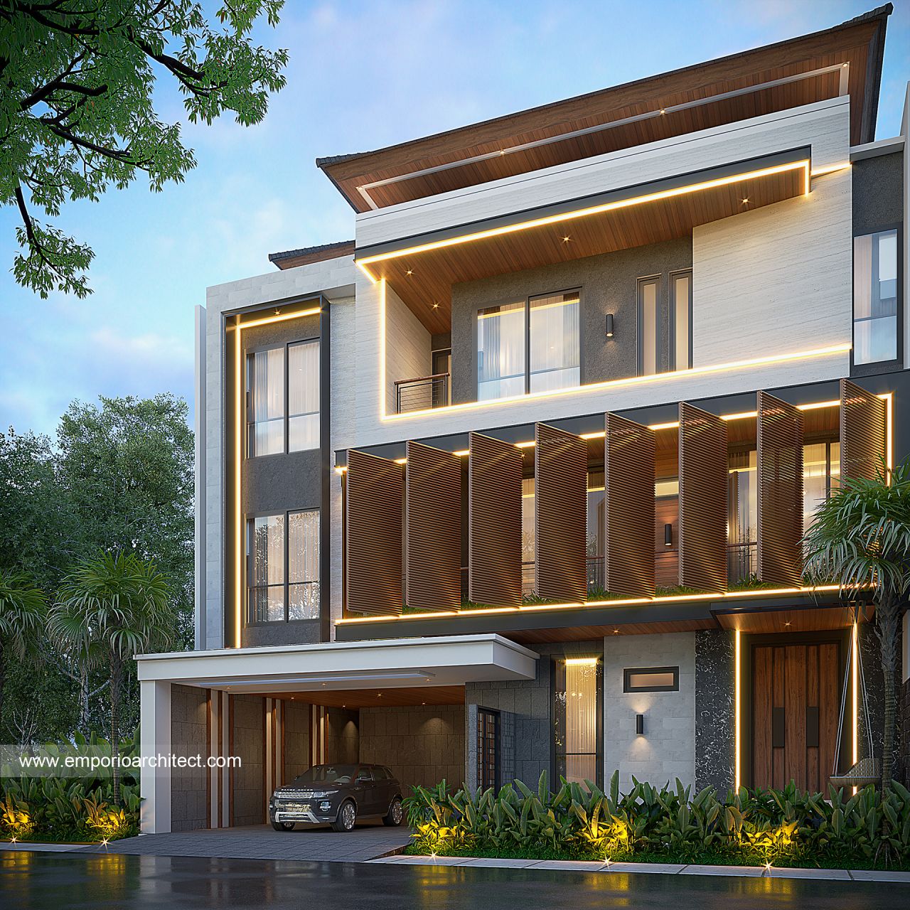 Desain Tampak Depan 2 Rumah dan Kost Modern 3 Lantai Bapak ADT di ...