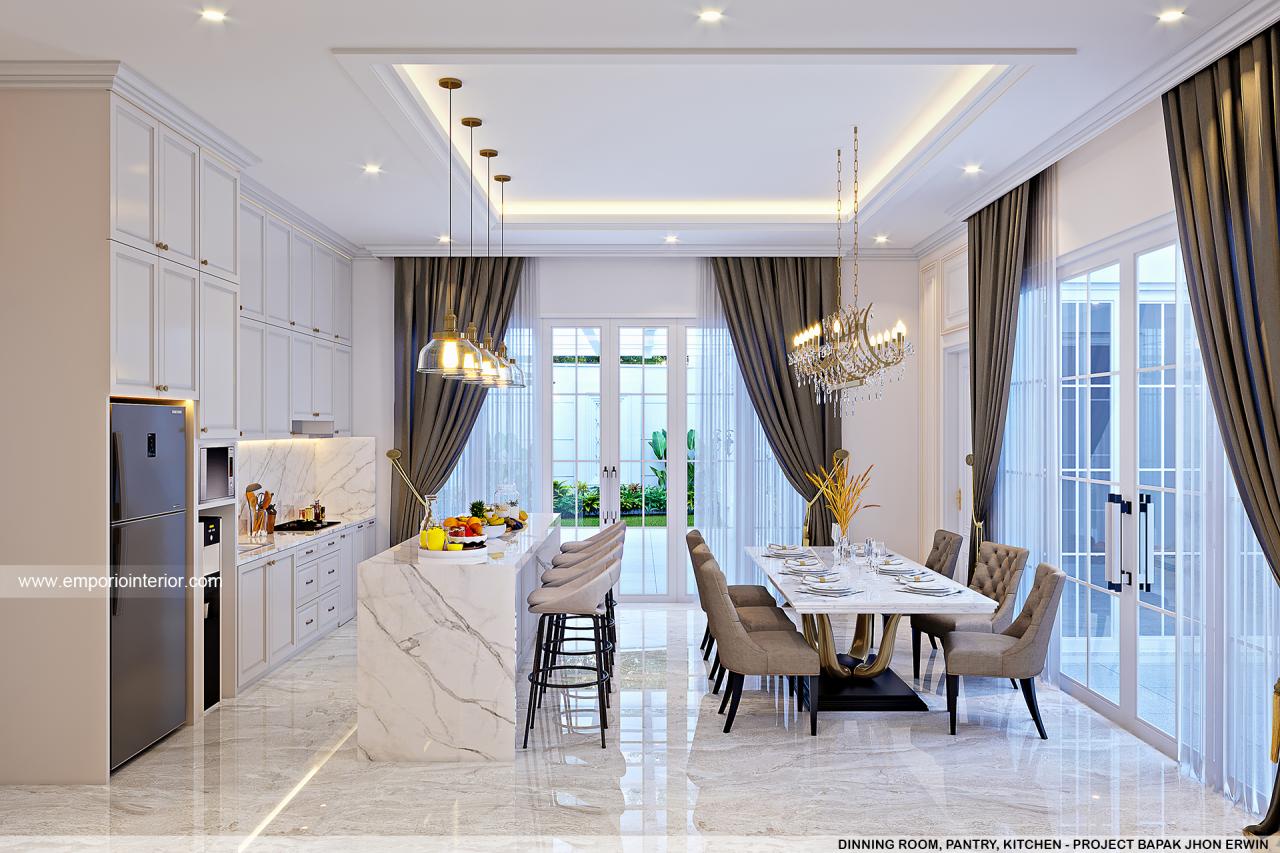 Desain Ruang Makan, Dapur dan Pantry Rumah Klasik 1 Lantai Bapak Jhon ...