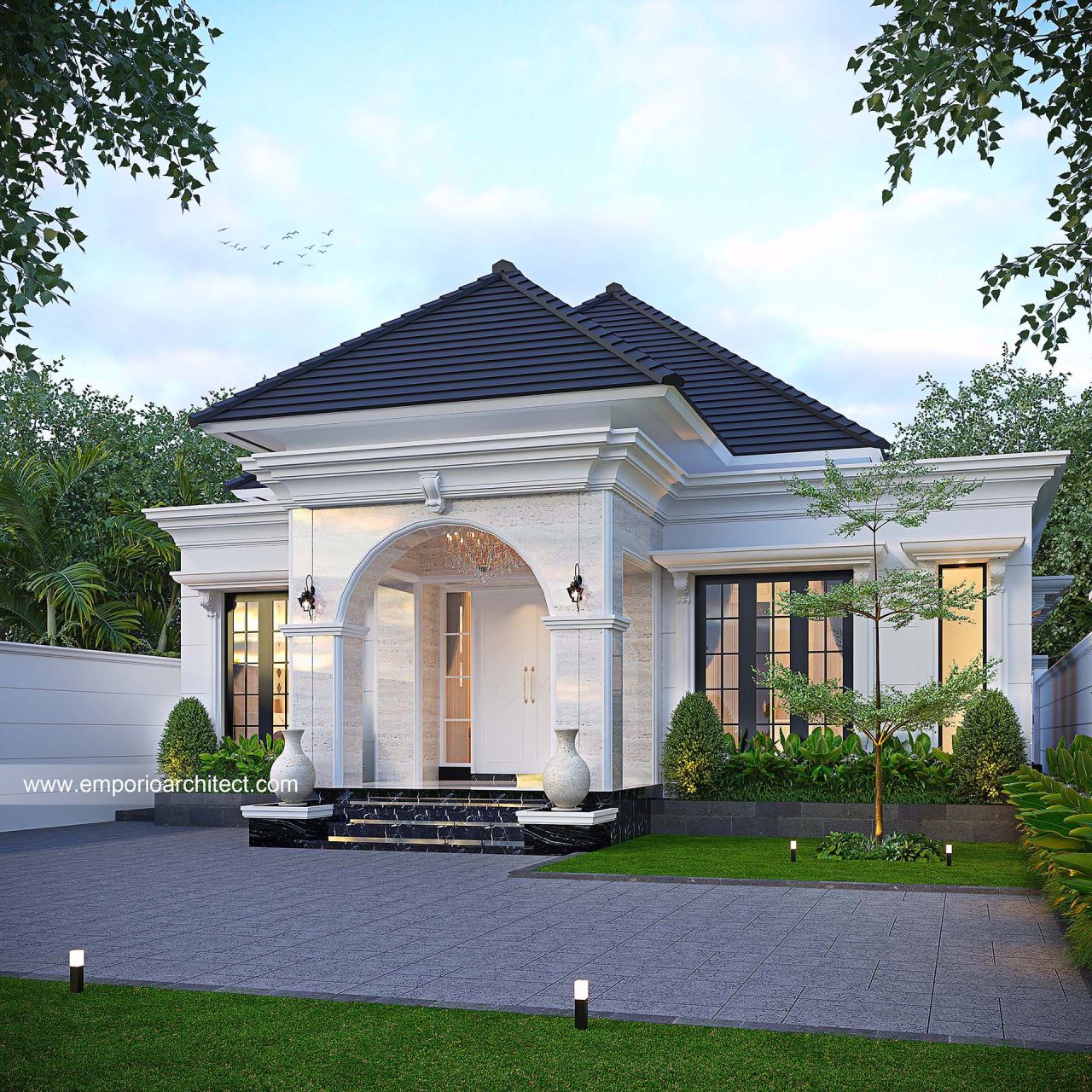 Mrs. SLV 1730 Classic House 1 Floor Design - Palembang 37169 - Facade ...
